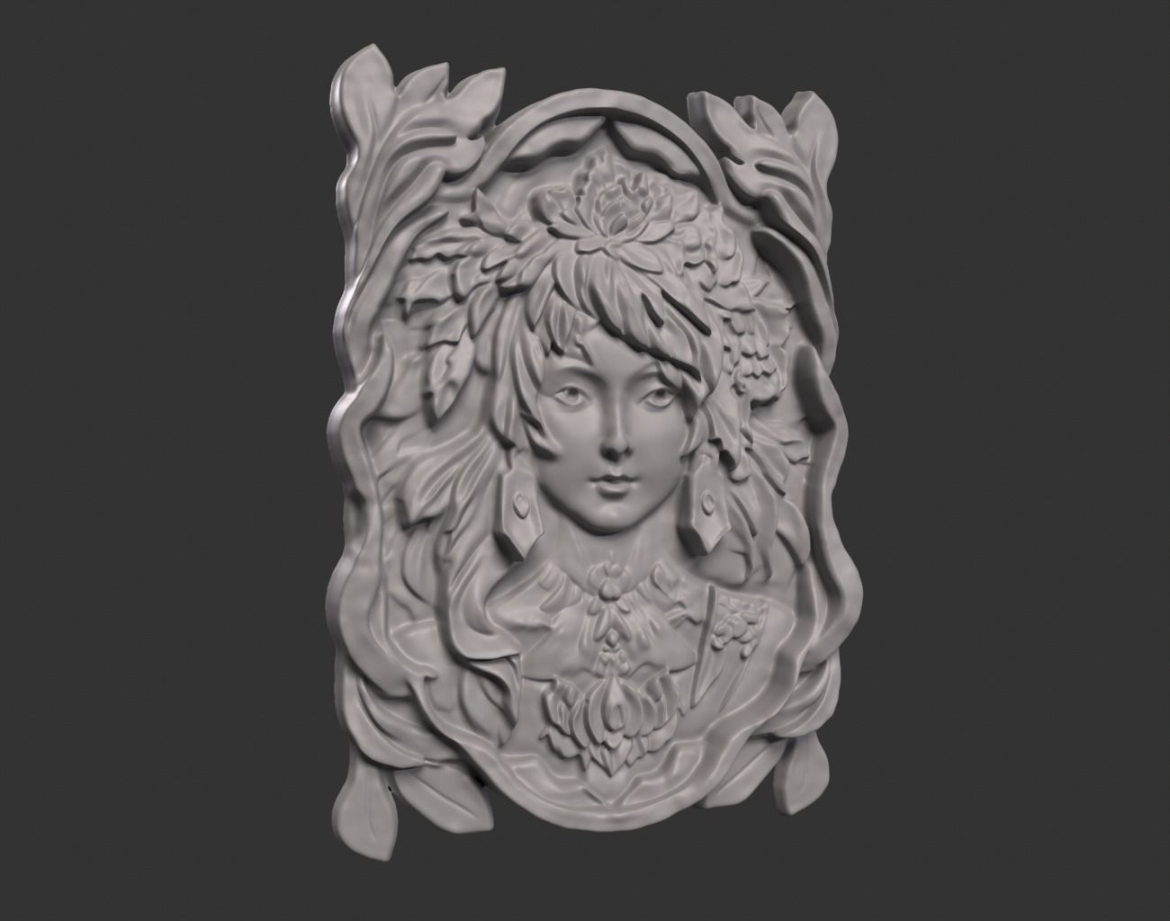 Bas Relief Woman 230519A 3D model 3D printable | CGTrader
