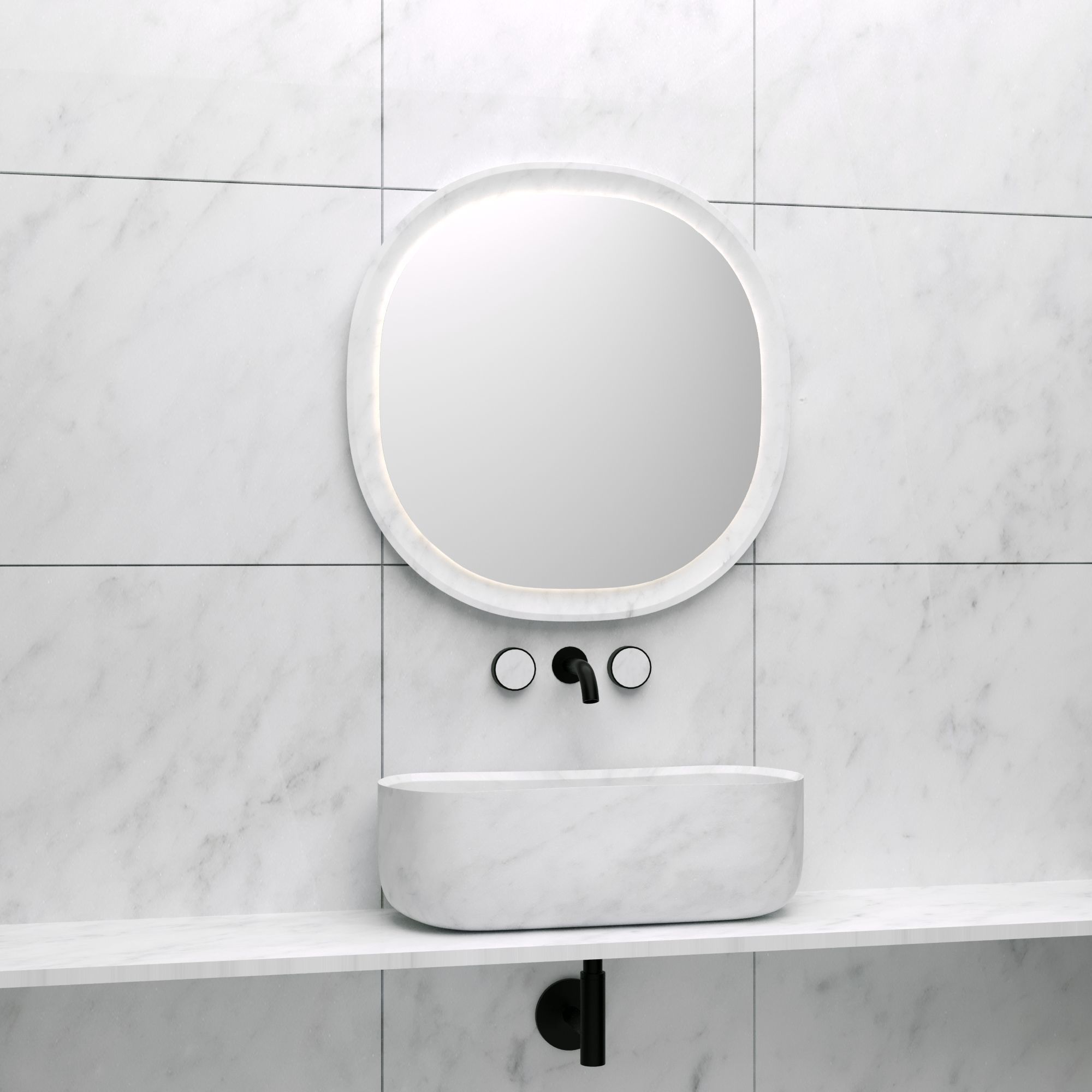 Salvatori - Anima Backlit mirror with basin 3D model | CGTrader