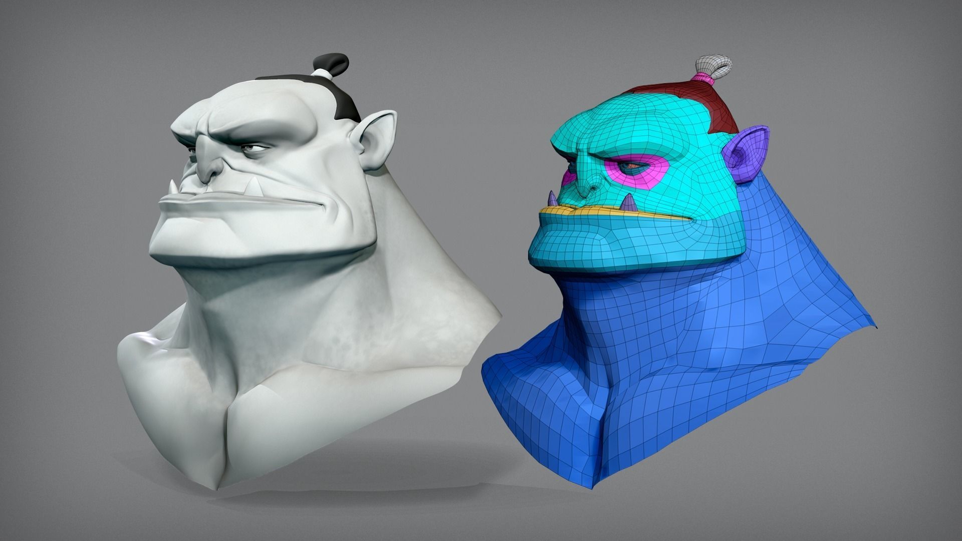 Cartoon male characrter Orc base mesh 3D model | CGTrader
