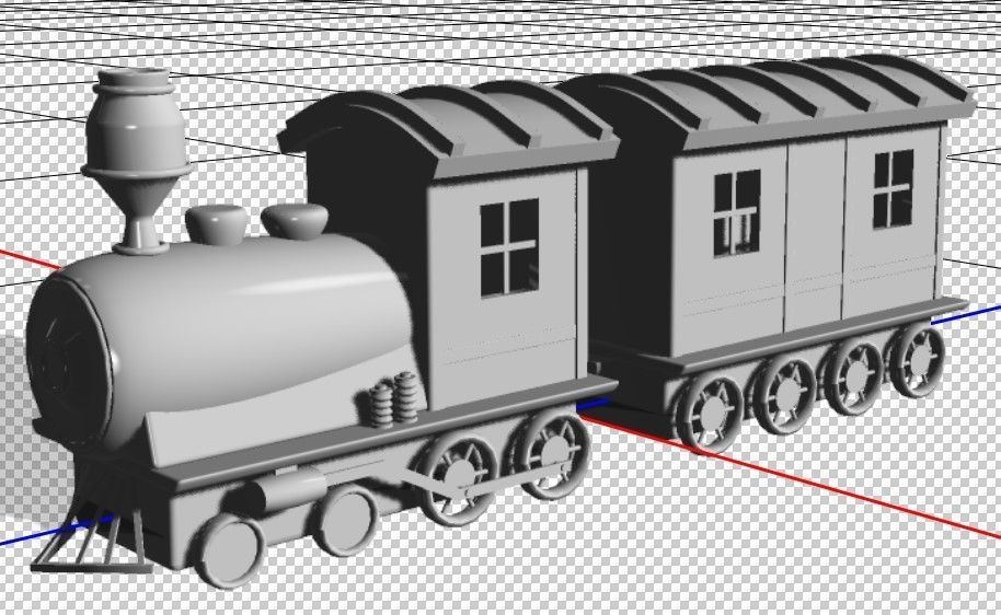 Loco motive train 3D model 3D printable | CGTrader