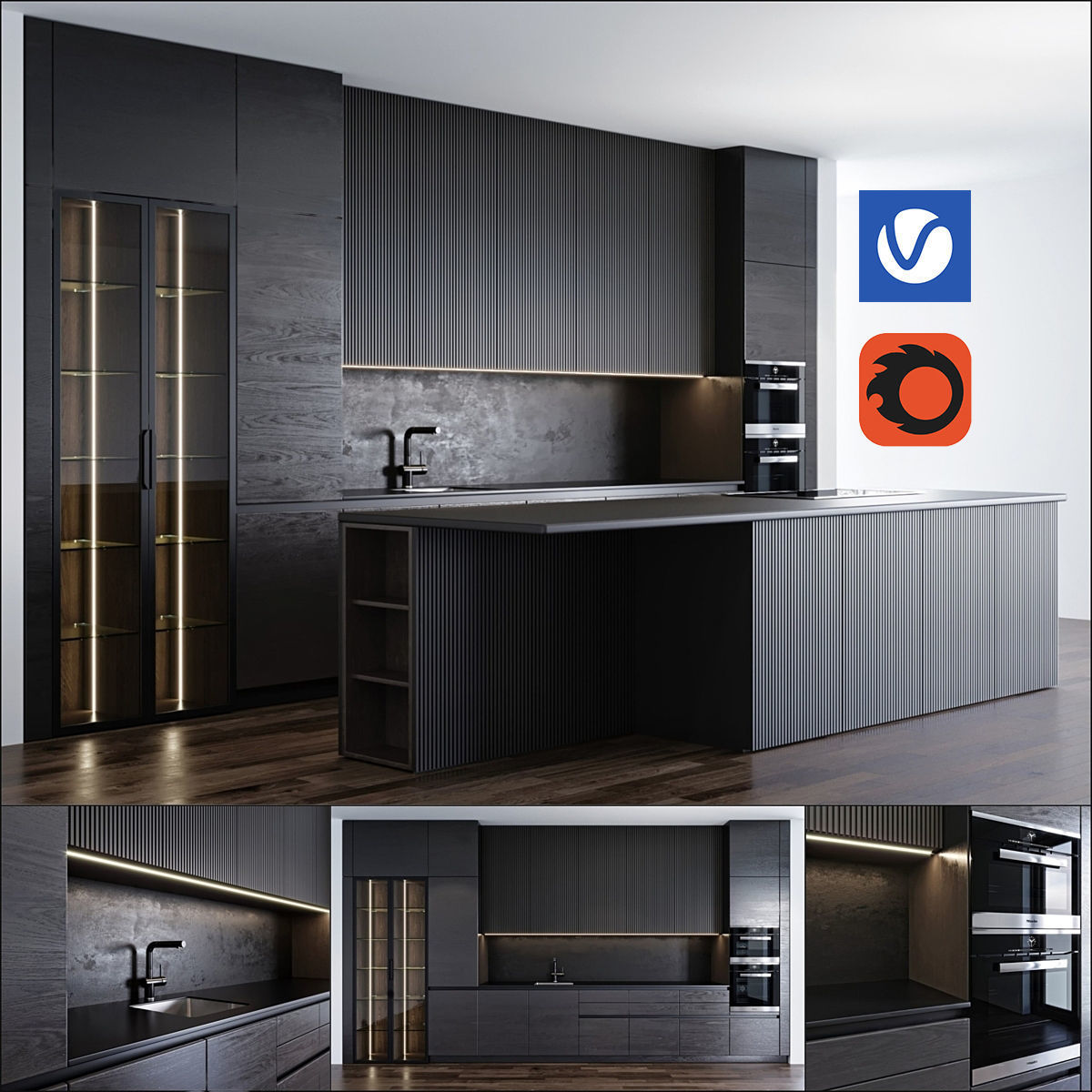 Modern Kitchen free 3D model | CGTrader