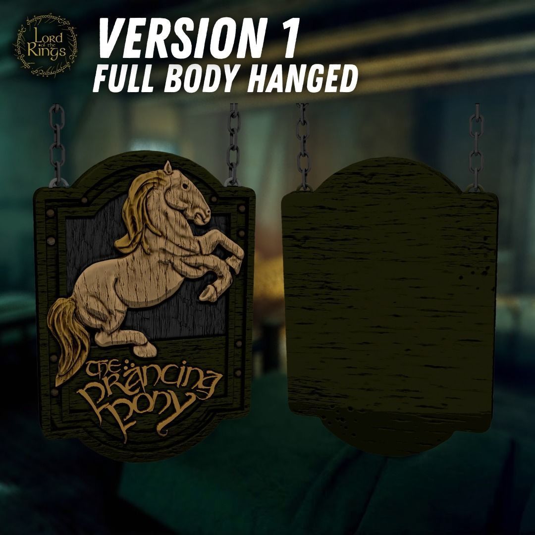 The Prancing Pony Inn sign 3D model 3D printable | CGTrader