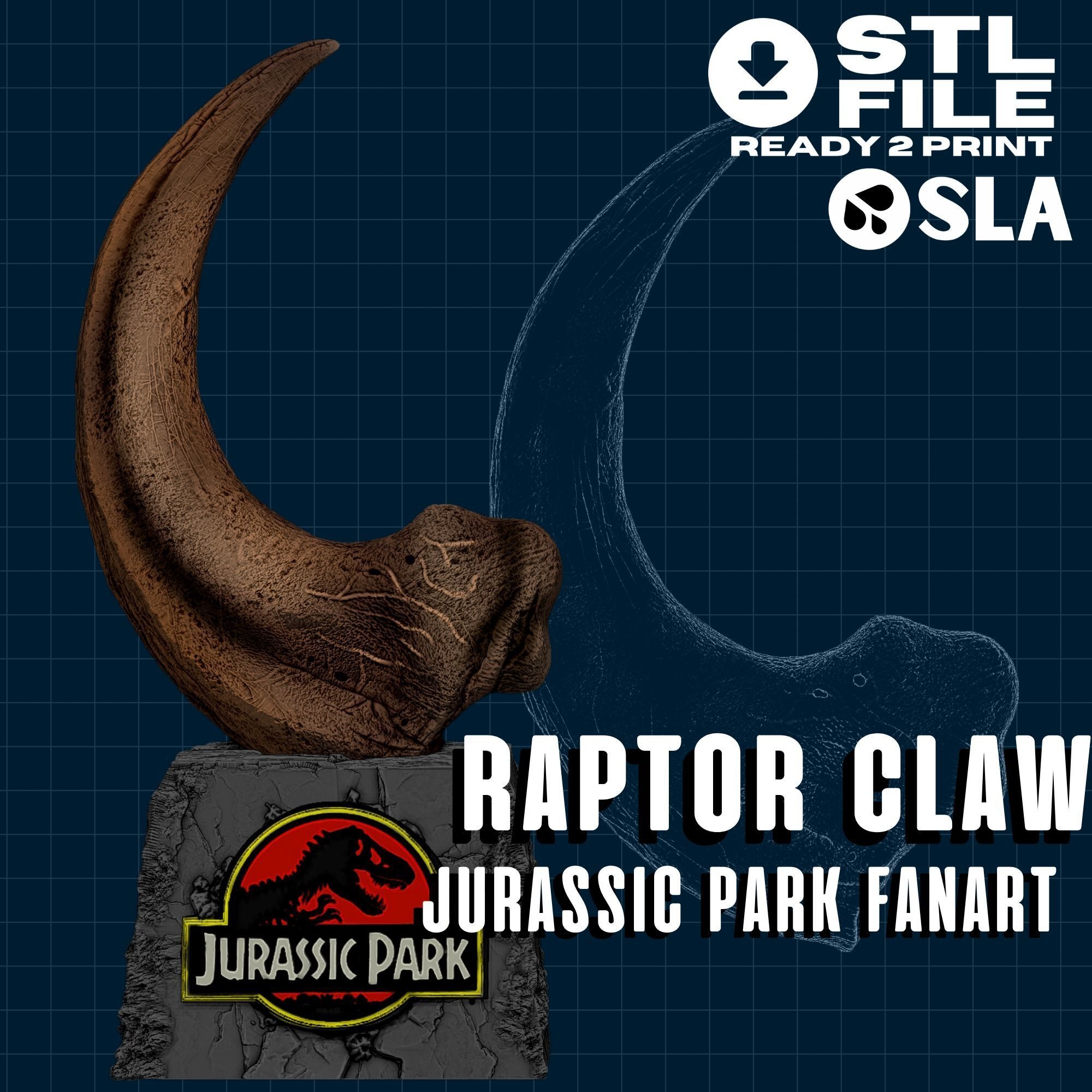 Jurassic Park Velociraptor Claw 3D model 3D printable | CGTrader