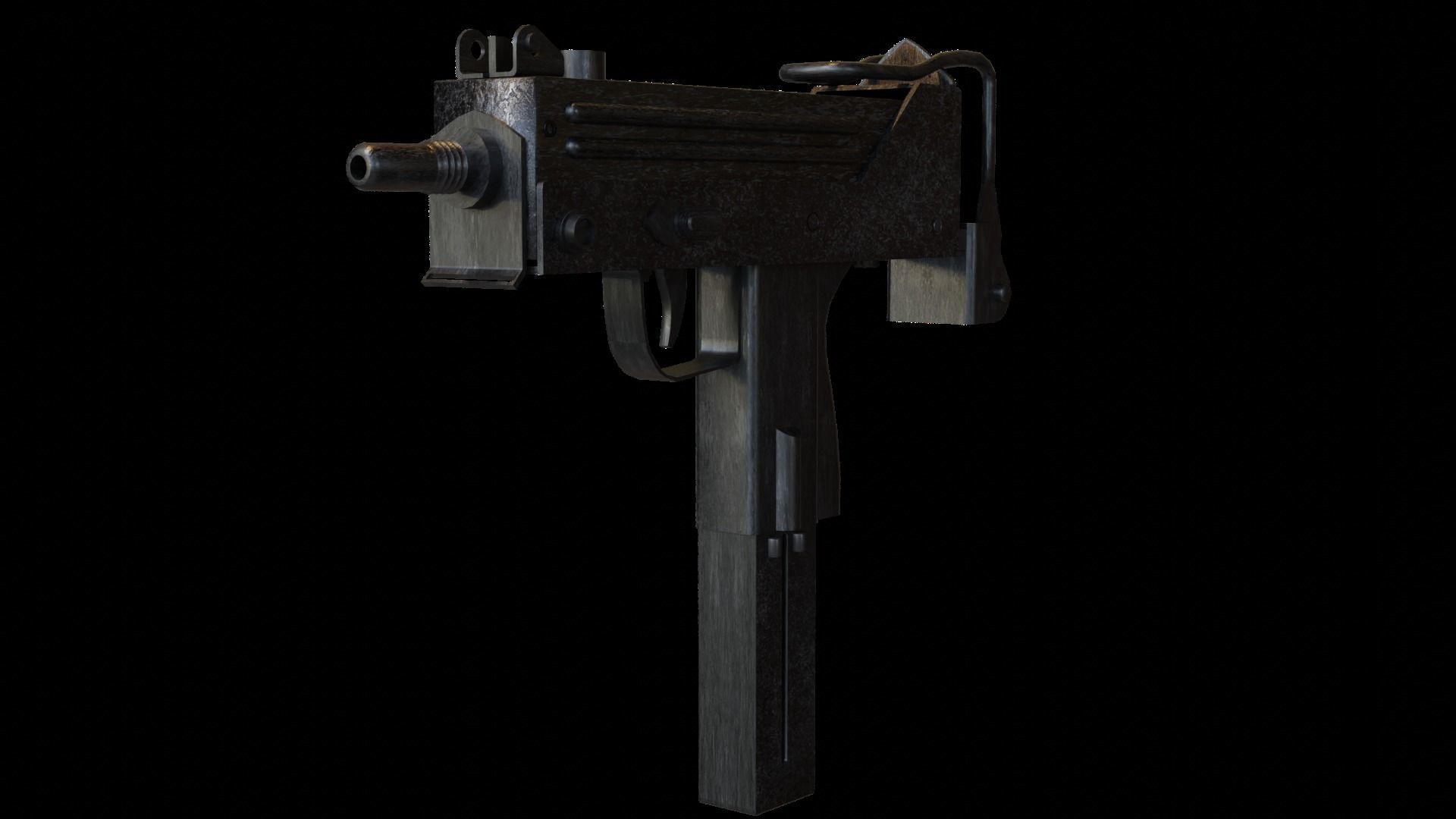 3D model Mac 10 Smg Rifle Gun Assault Rifle Gun Weapon 3D Model VR / AR ...