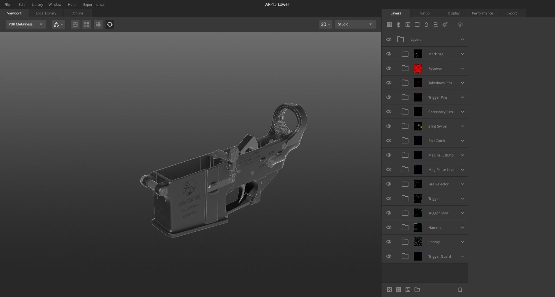 3D model AR-15 Lower Receiver VR / AR / low-poly | CGTrader
