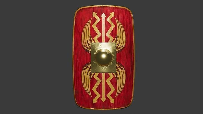 3D model Roman gladiator shield low poly 3d model VR / AR / low-poly ...