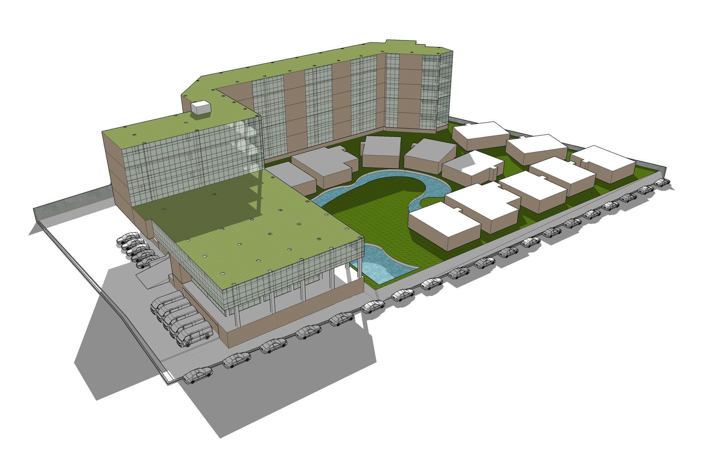 Hotel in draft concept 3D model | CGTrader