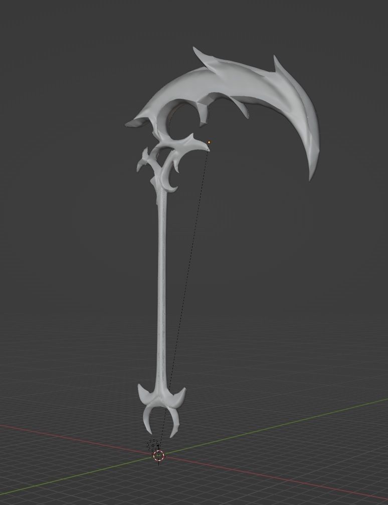 Kayn weapon sickle base form snow moon fan art 3D model 3D printable ...