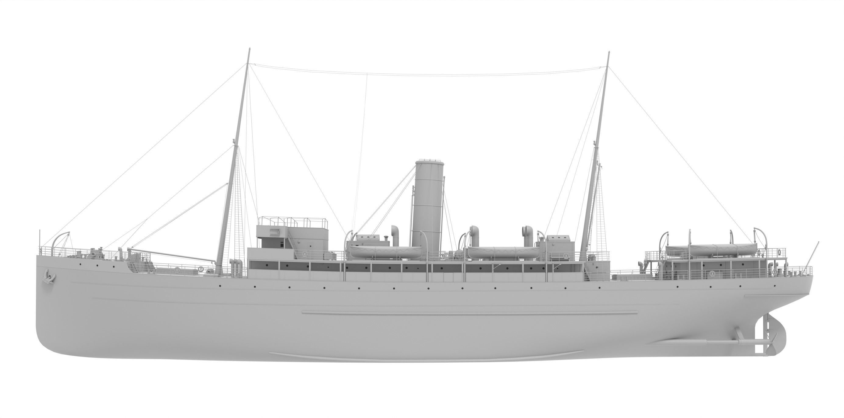 Steam ship 3D model | CGTrader