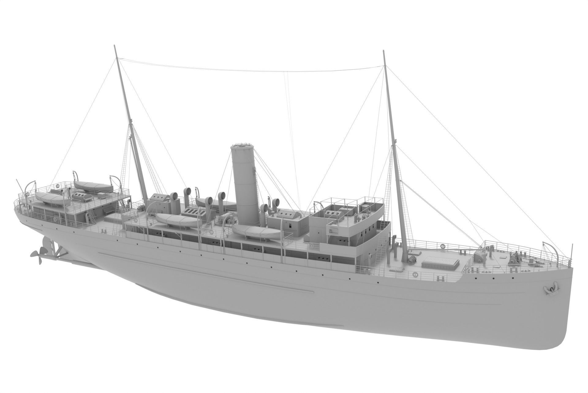 Steam ship 3D model | CGTrader