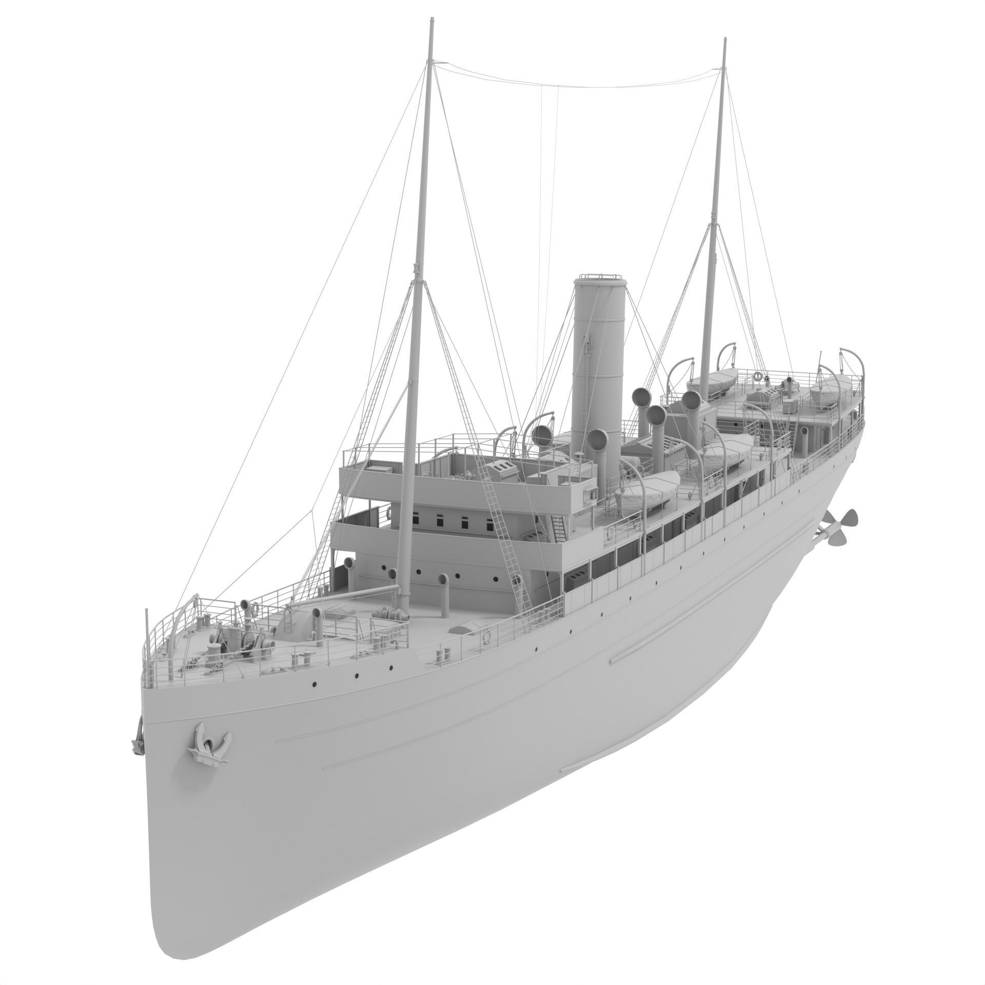 Steam ship 3D model | CGTrader