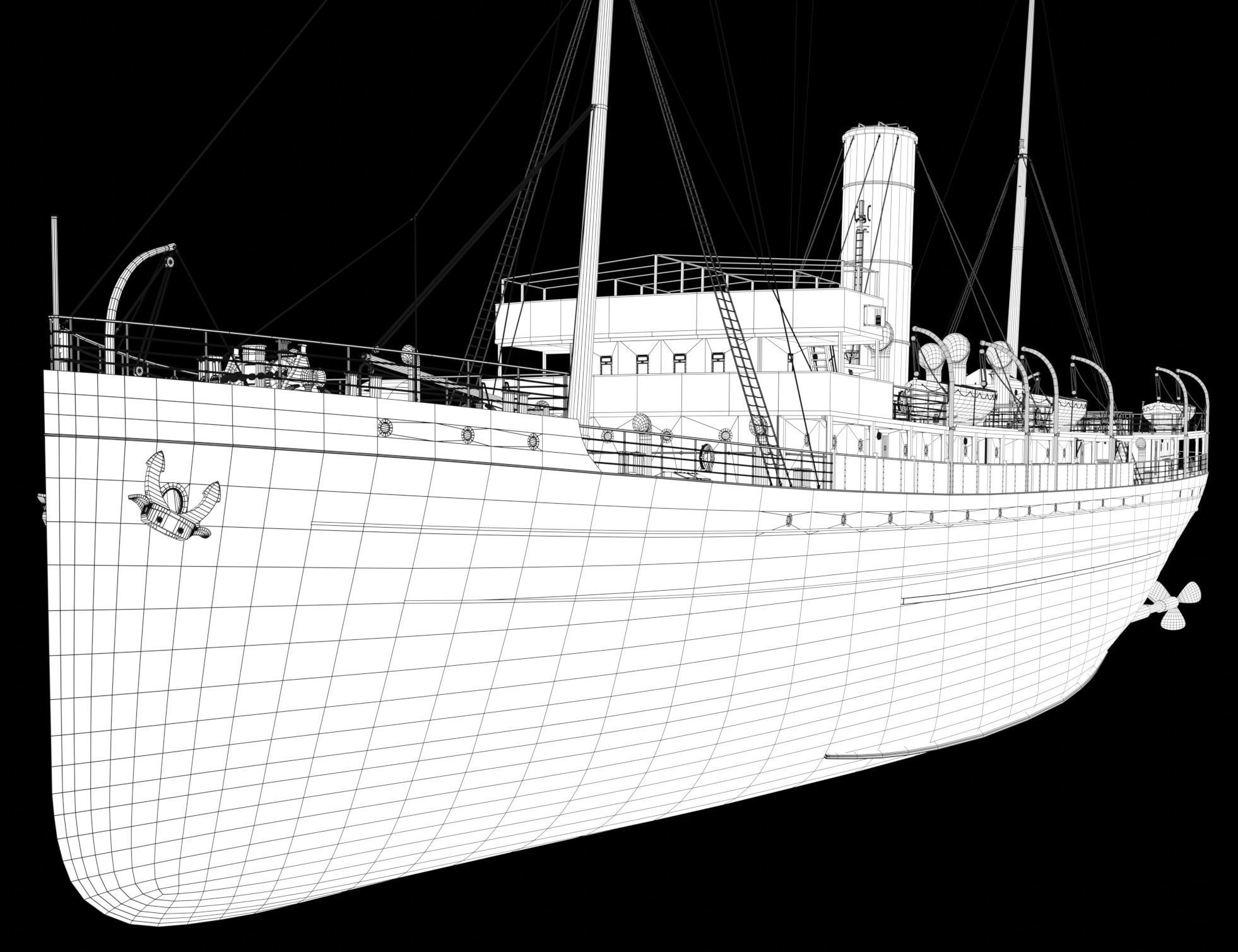 Steam ship 3D model | CGTrader