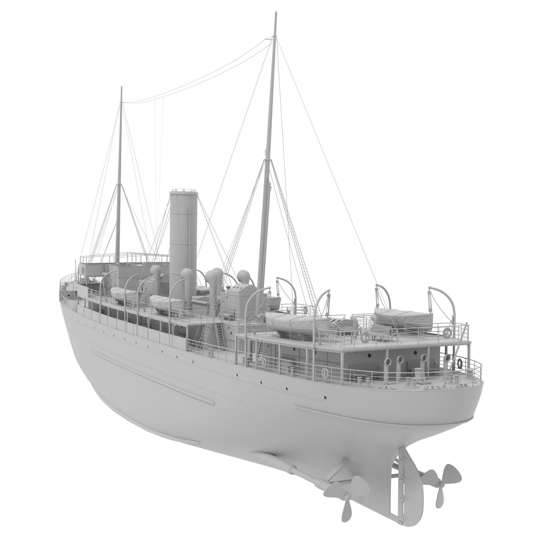 Steam ship 3D model | CGTrader