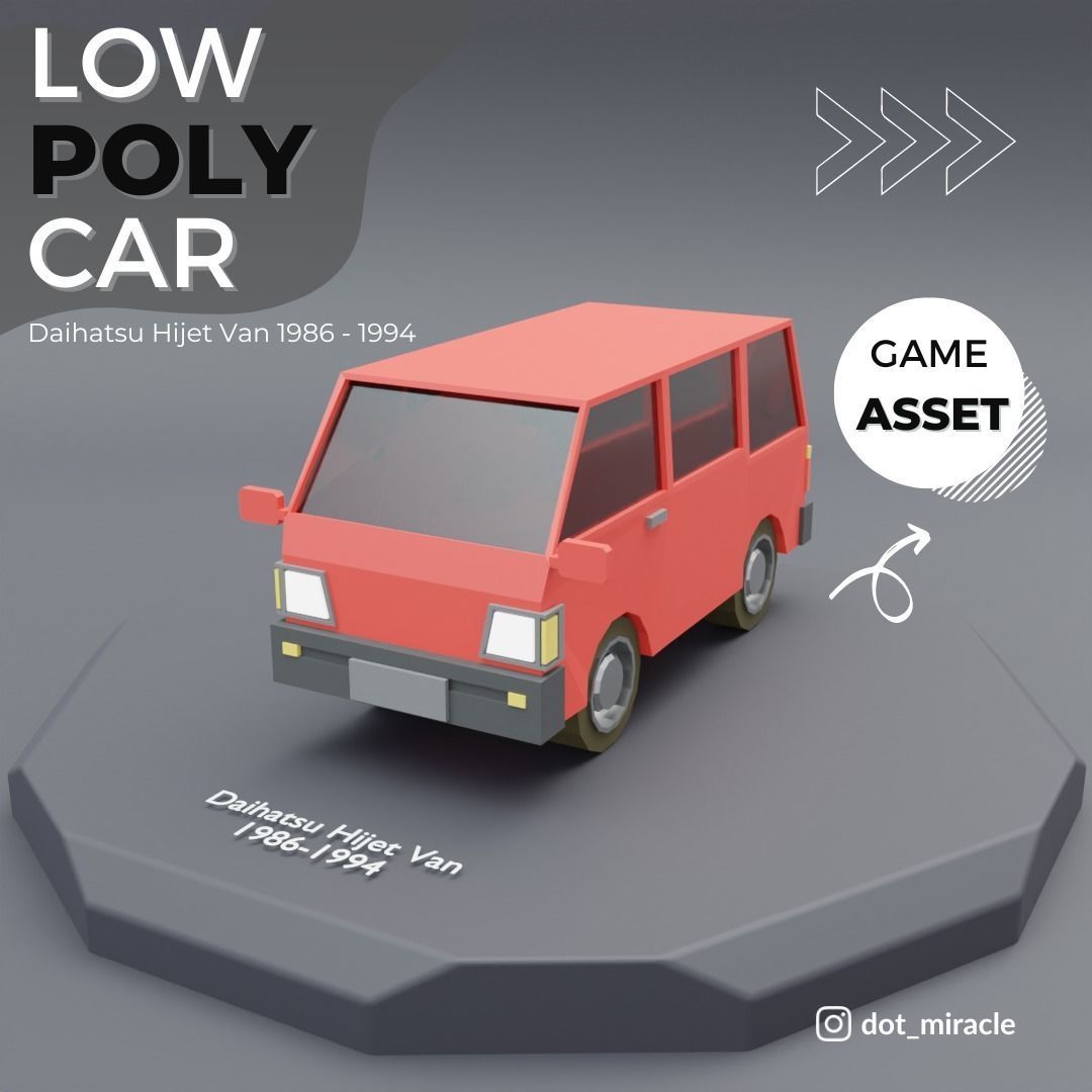 3D model Six Model Low Poly Japan Cars 80s 90s VR / AR / low-poly ...