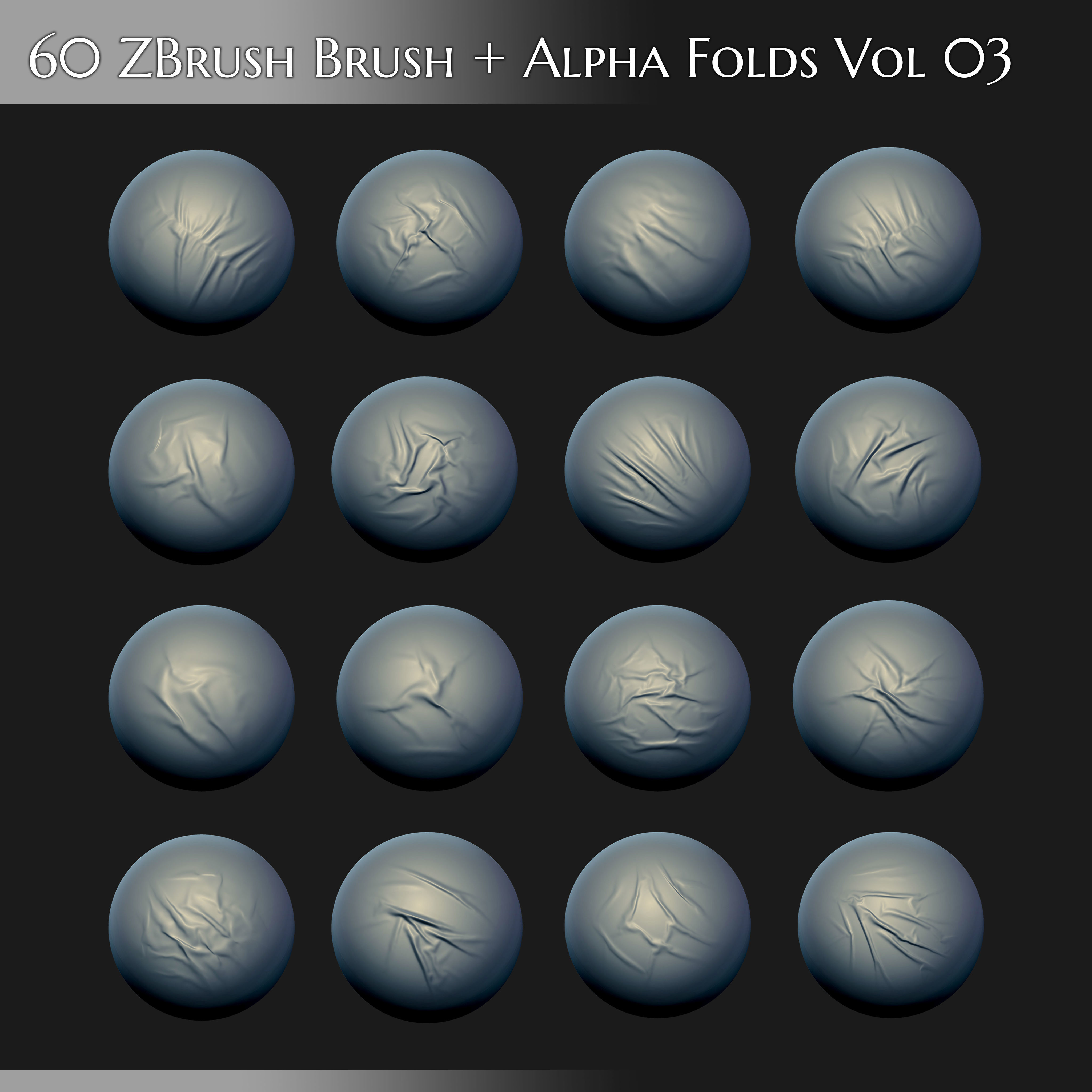 60 ZBrush Brush And Alpha Folds Vol 03 3D model | CGTrader