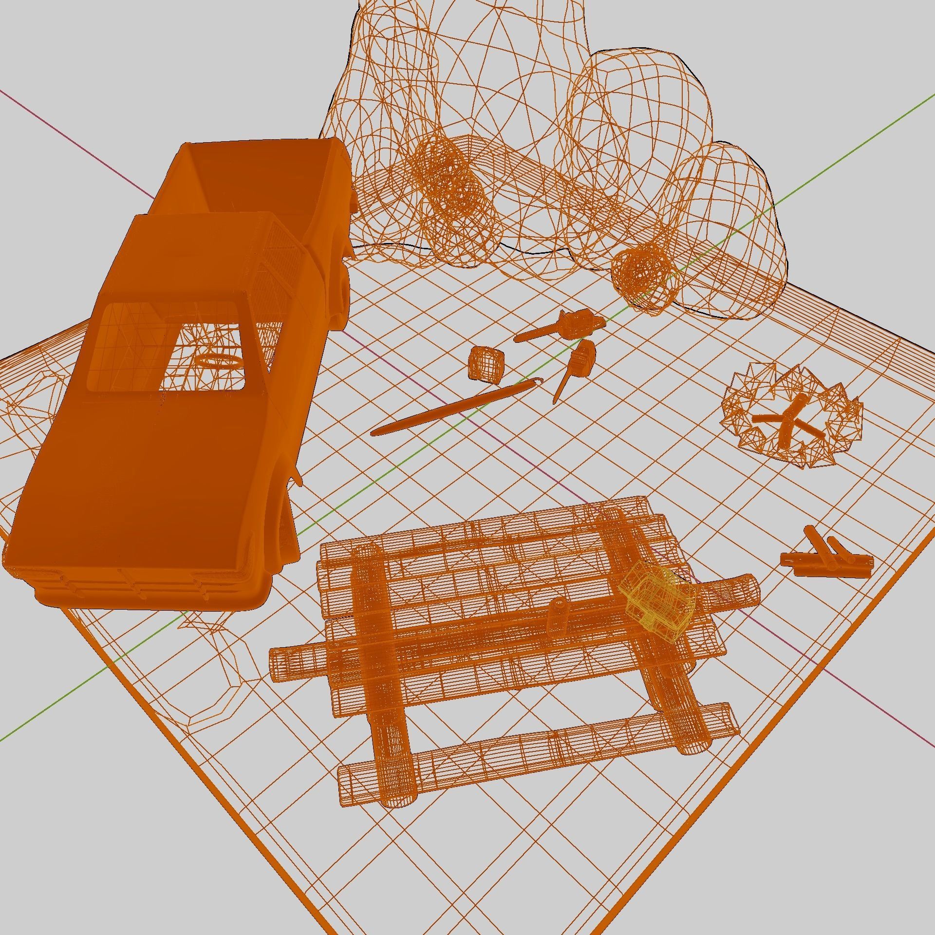 3D model Lumberjack scene VR / AR / low-poly | CGTrader