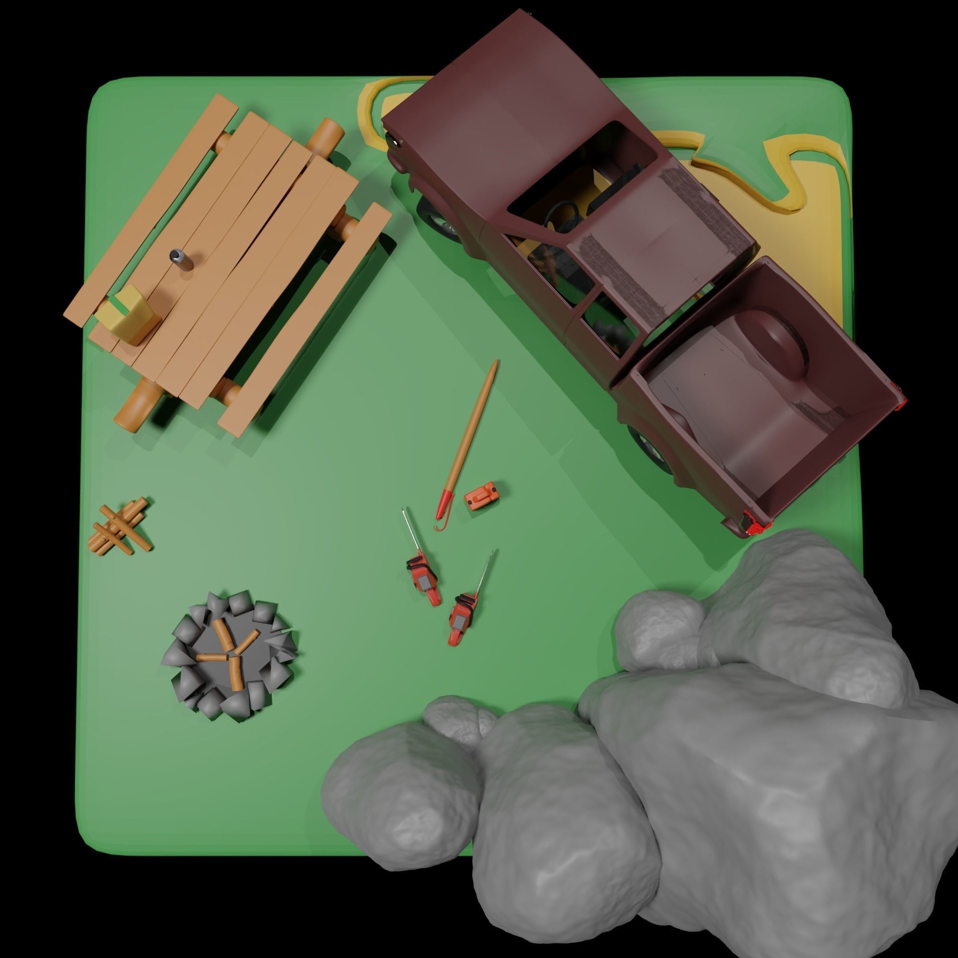 3D model Lumberjack scene VR / AR / low-poly | CGTrader