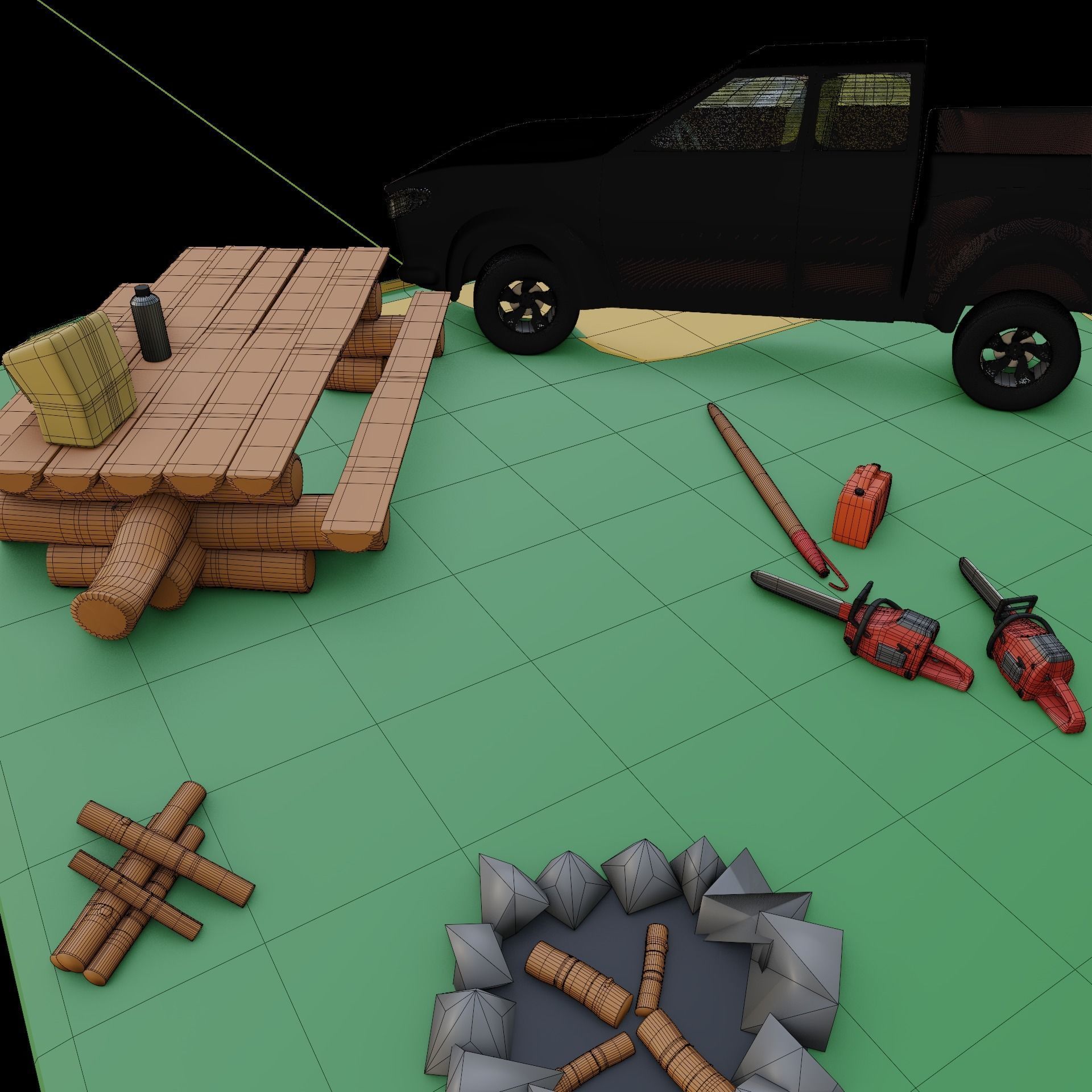 3D model Lumberjack scene VR / AR / low-poly | CGTrader