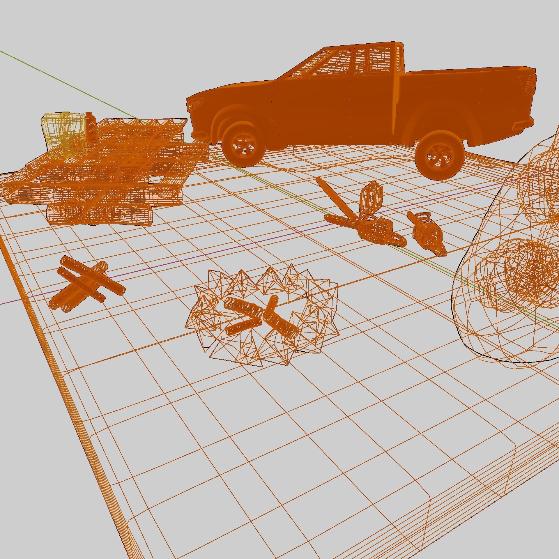 3D model Lumberjack scene VR / AR / low-poly | CGTrader
