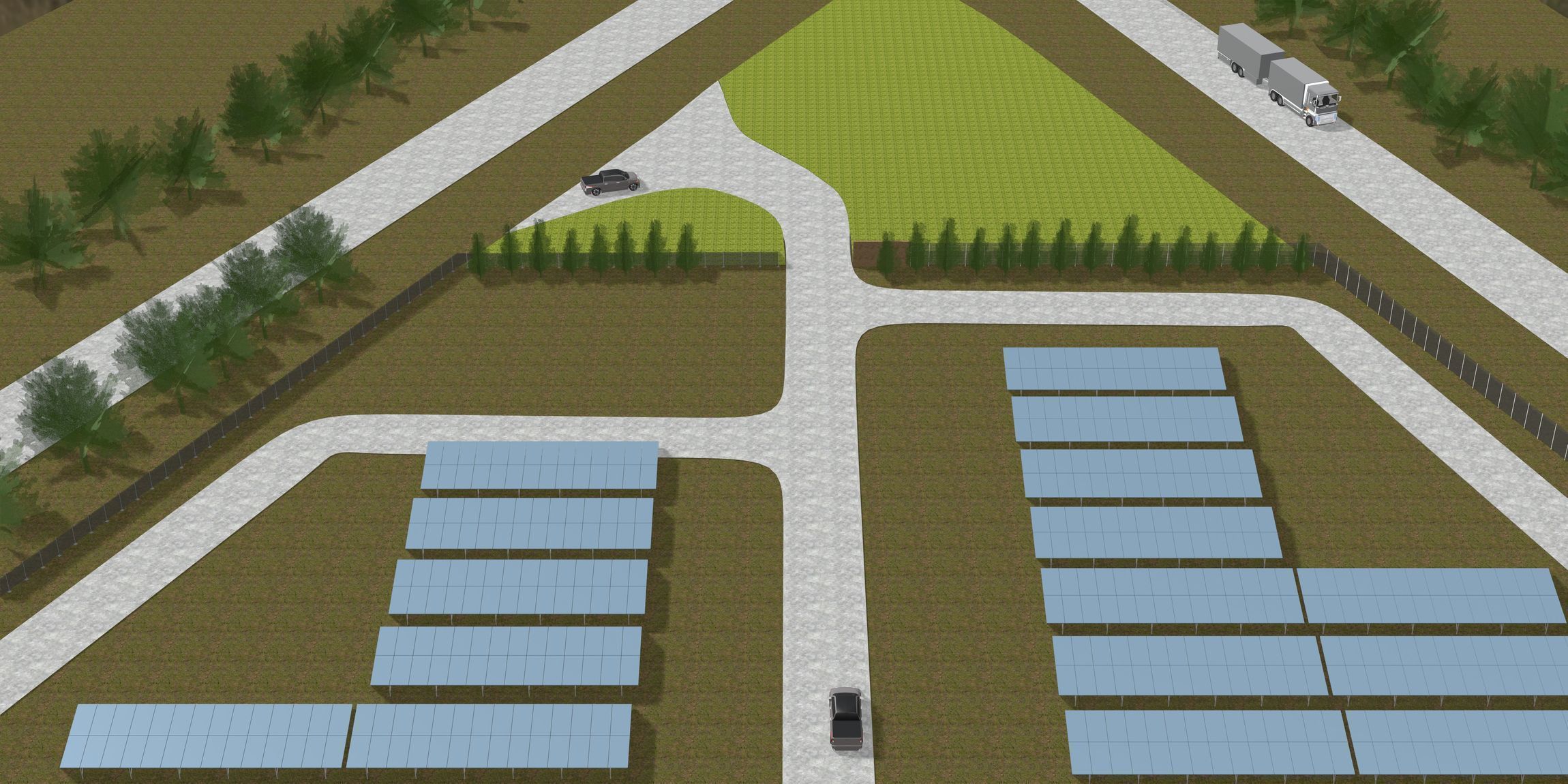 Solar farm layout 3D model | CGTrader