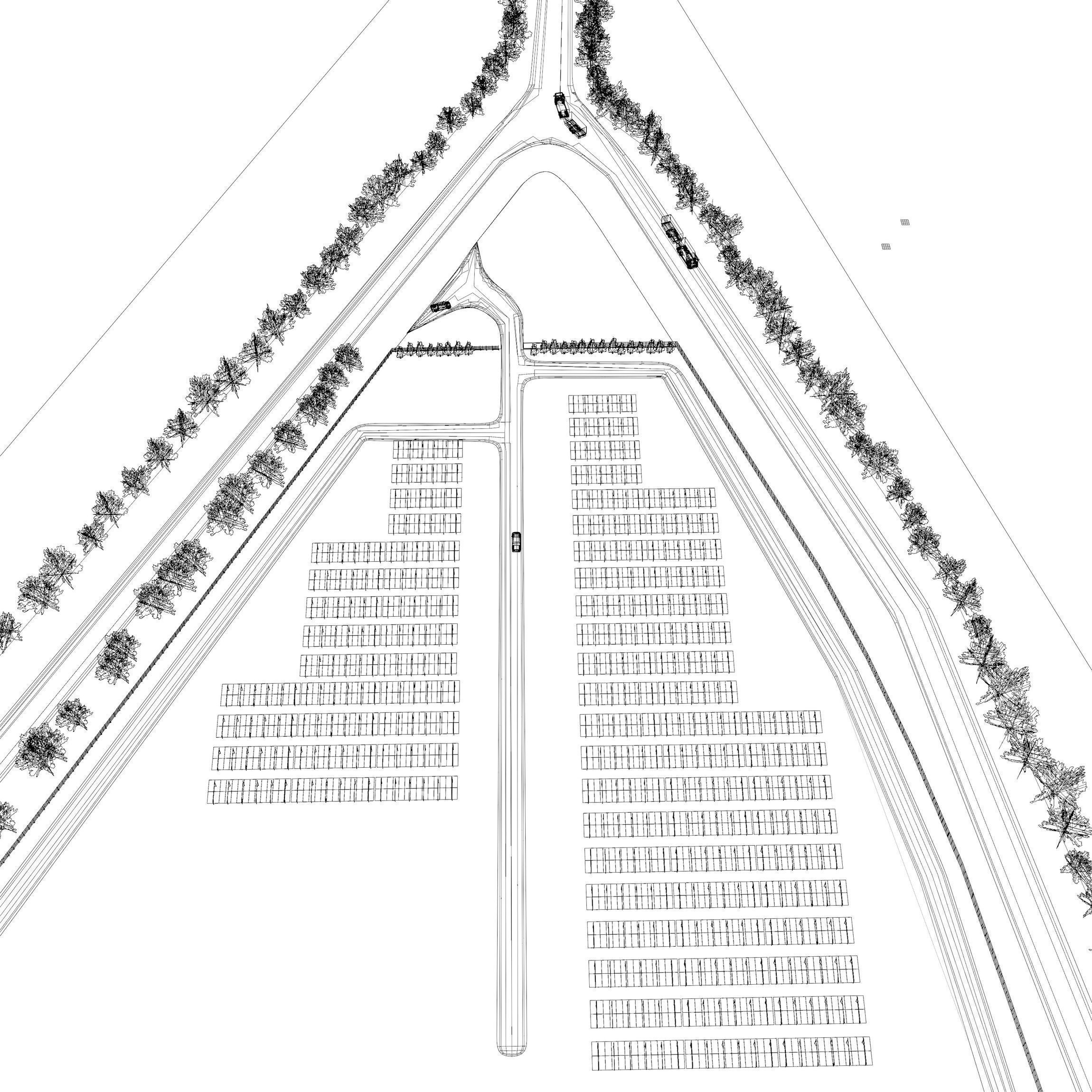 Solar farm layout 3D model | CGTrader