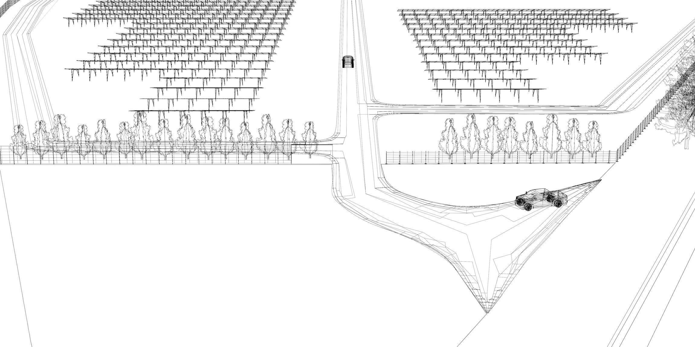 Solar farm layout 3D model | CGTrader
