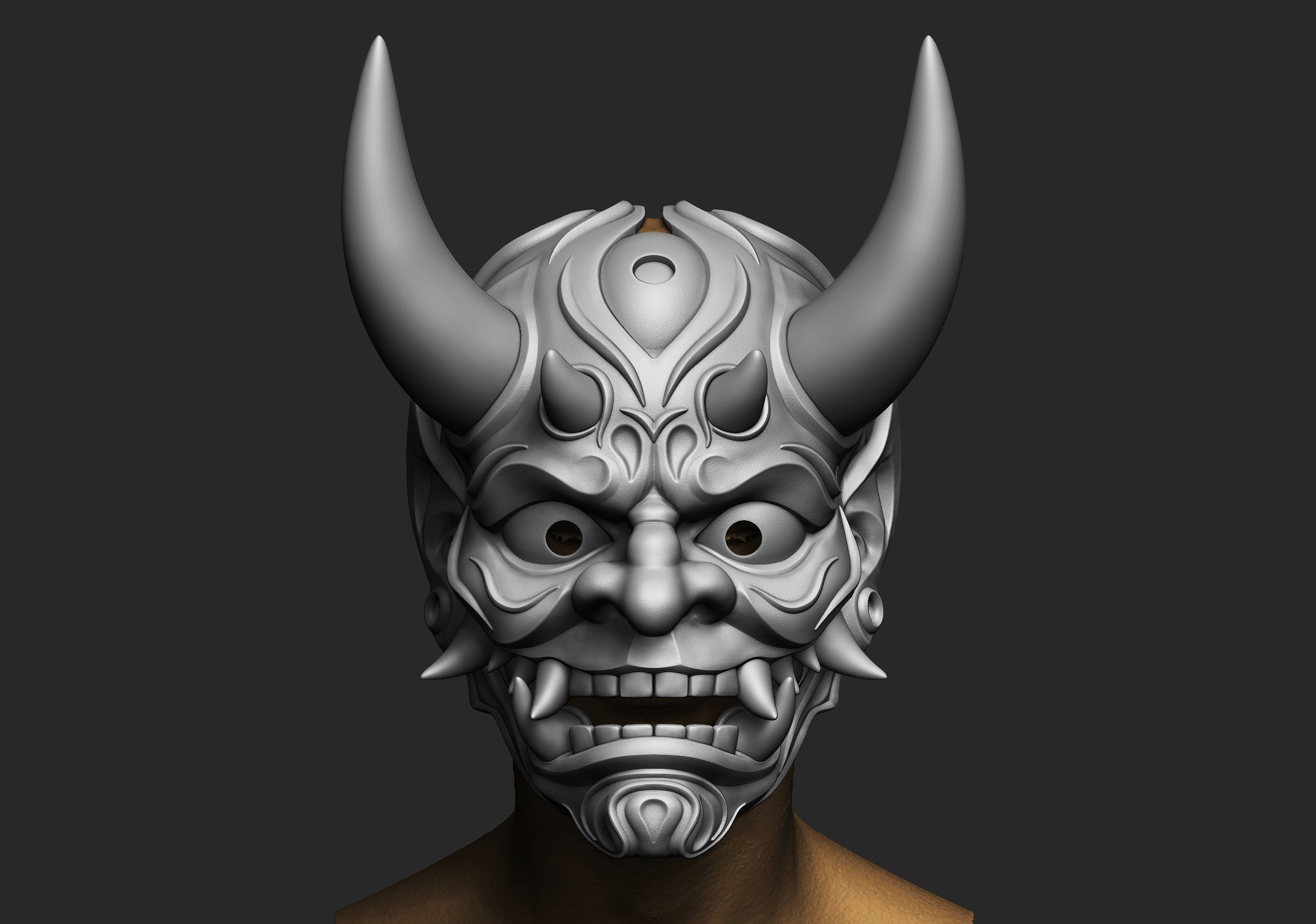 Japanese Oni Demon Mask Hannya 3D model 3D printable | CGTrader