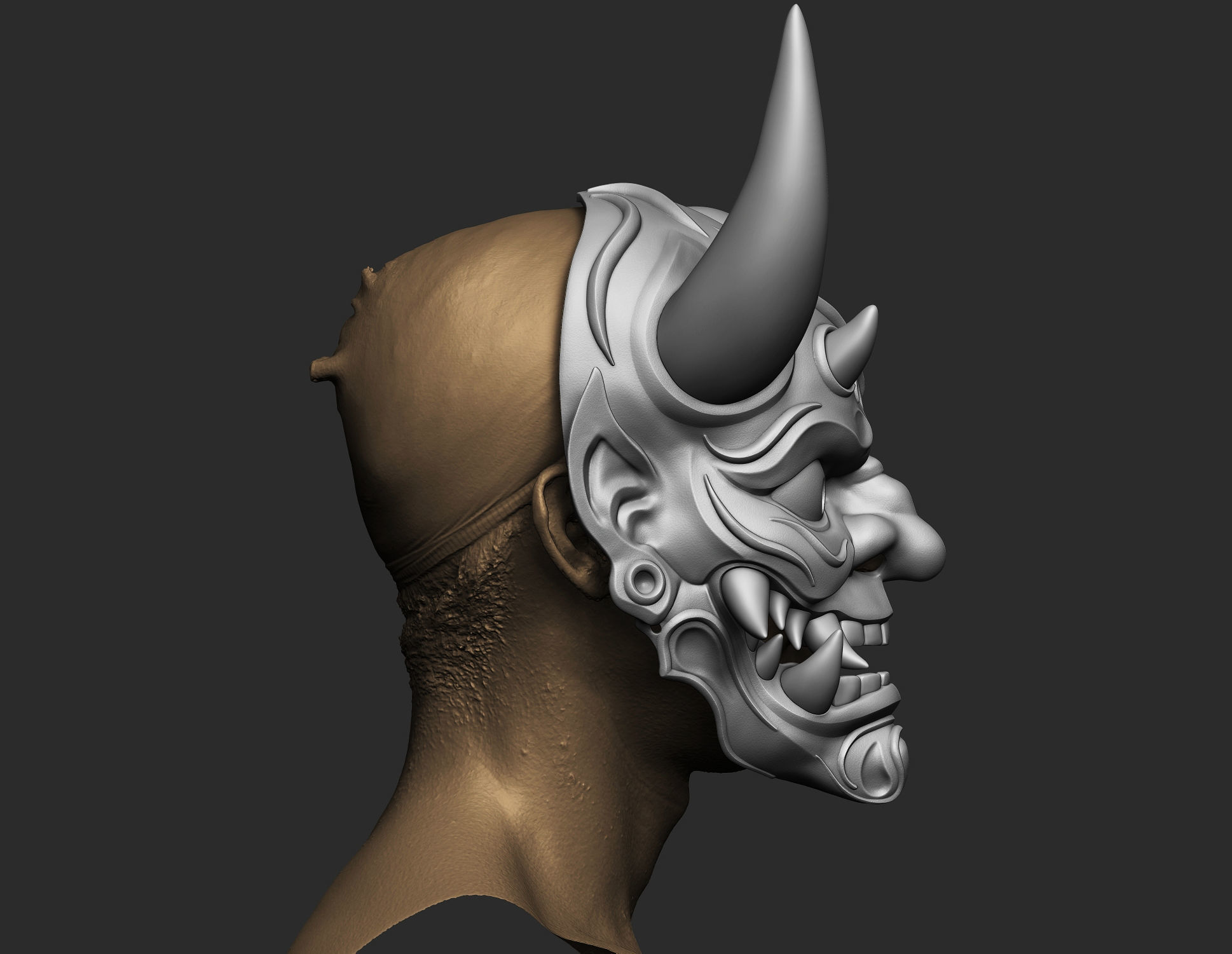 Japanese Oni Demon Mask Hannya 3D model 3D printable | CGTrader