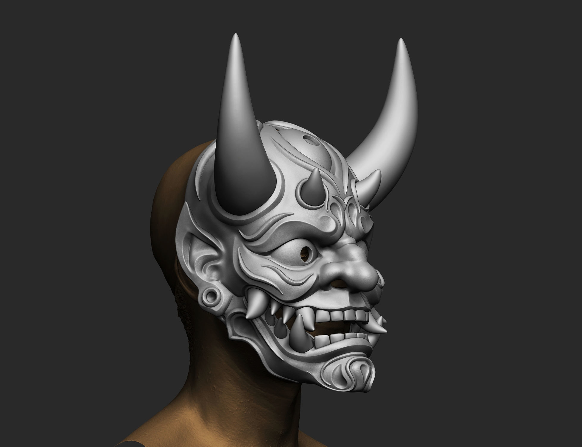 Japanese Oni Demon Mask Hannya 3D model 3D printable | CGTrader