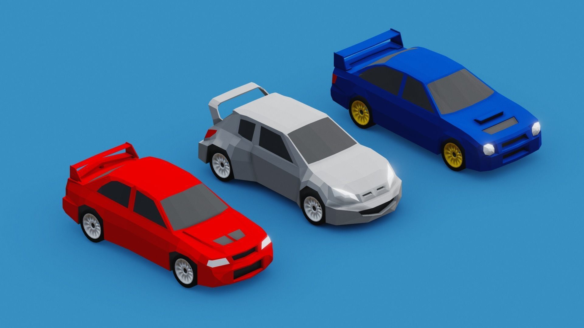 3D model Low Poly Rally Cars VR / AR / low-poly | CGTrader