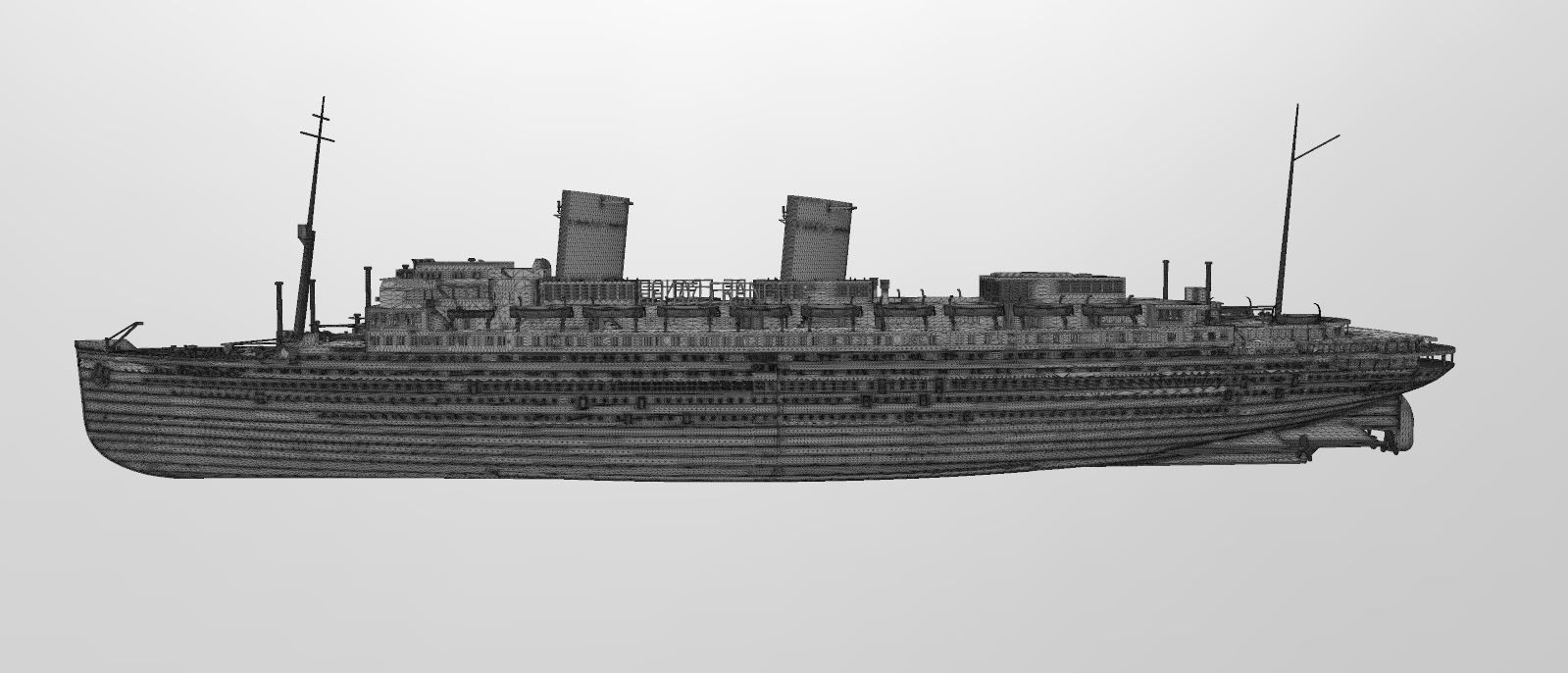SS ILE DE FRANCE post war ocean liner print ready 1-600 version 3D ...