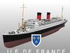 SS ILE DE FRANCE post war ocean liner print ready 1-600 version 3D ...