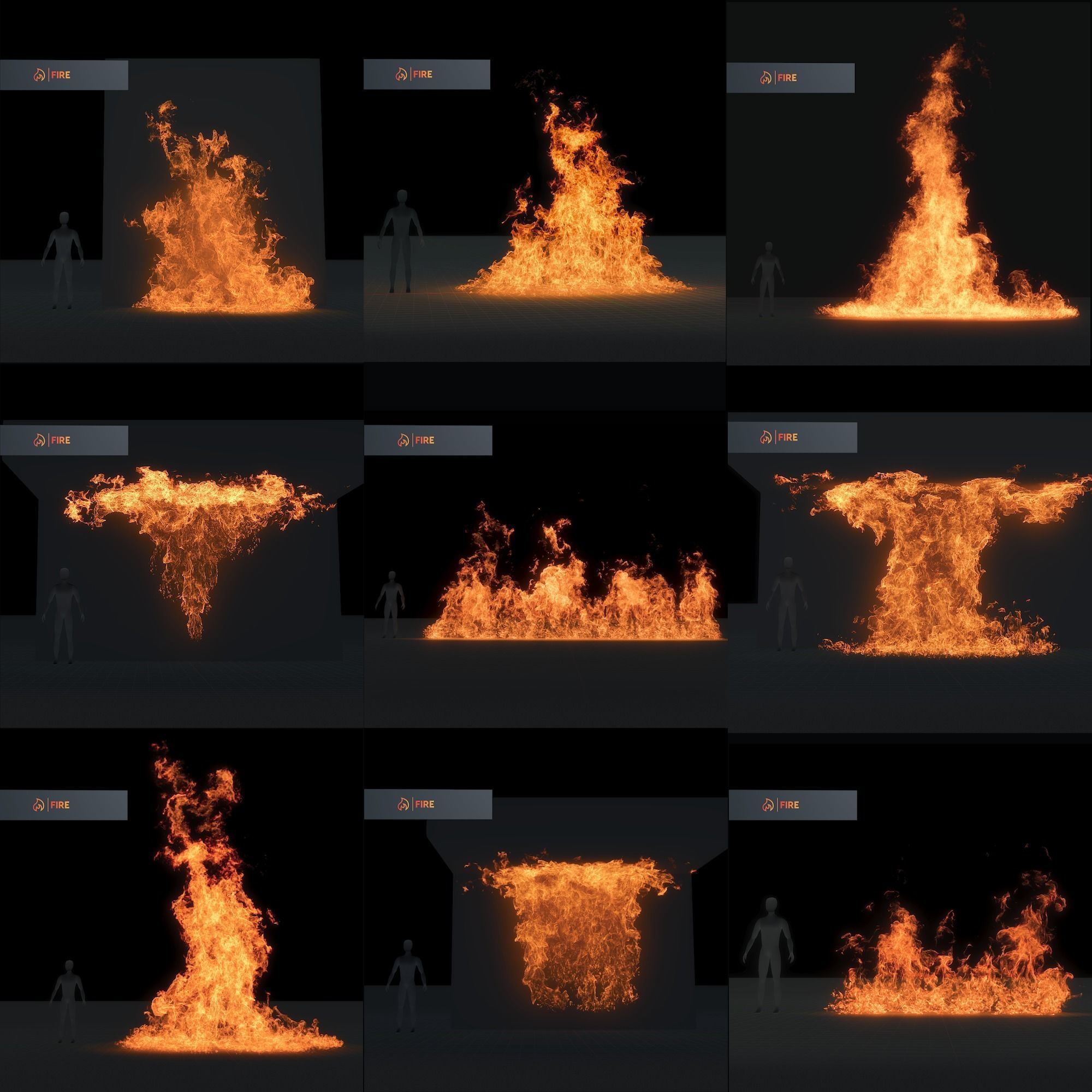10 Fire Animations Pack 3D model animated | CGTrader