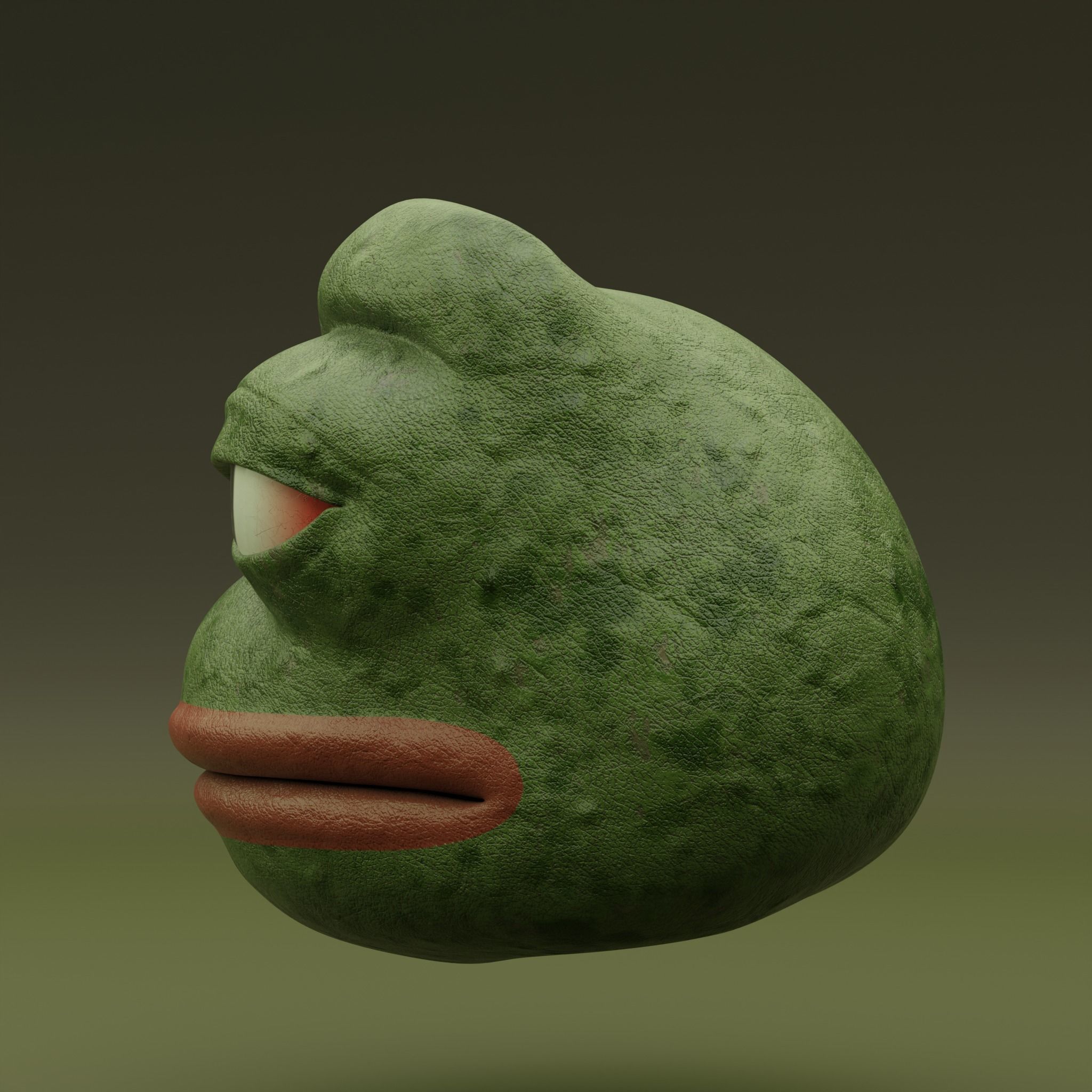 3D model Pepe the Frog Realistic and Cell Shaded - Eye Rig and Shape ...