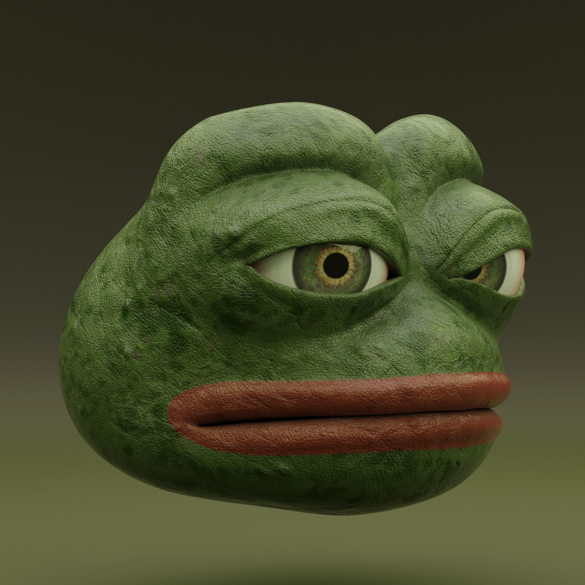 3D model Pepe the Frog Realistic and Cell Shaded - Eye Rig and Shape ...
