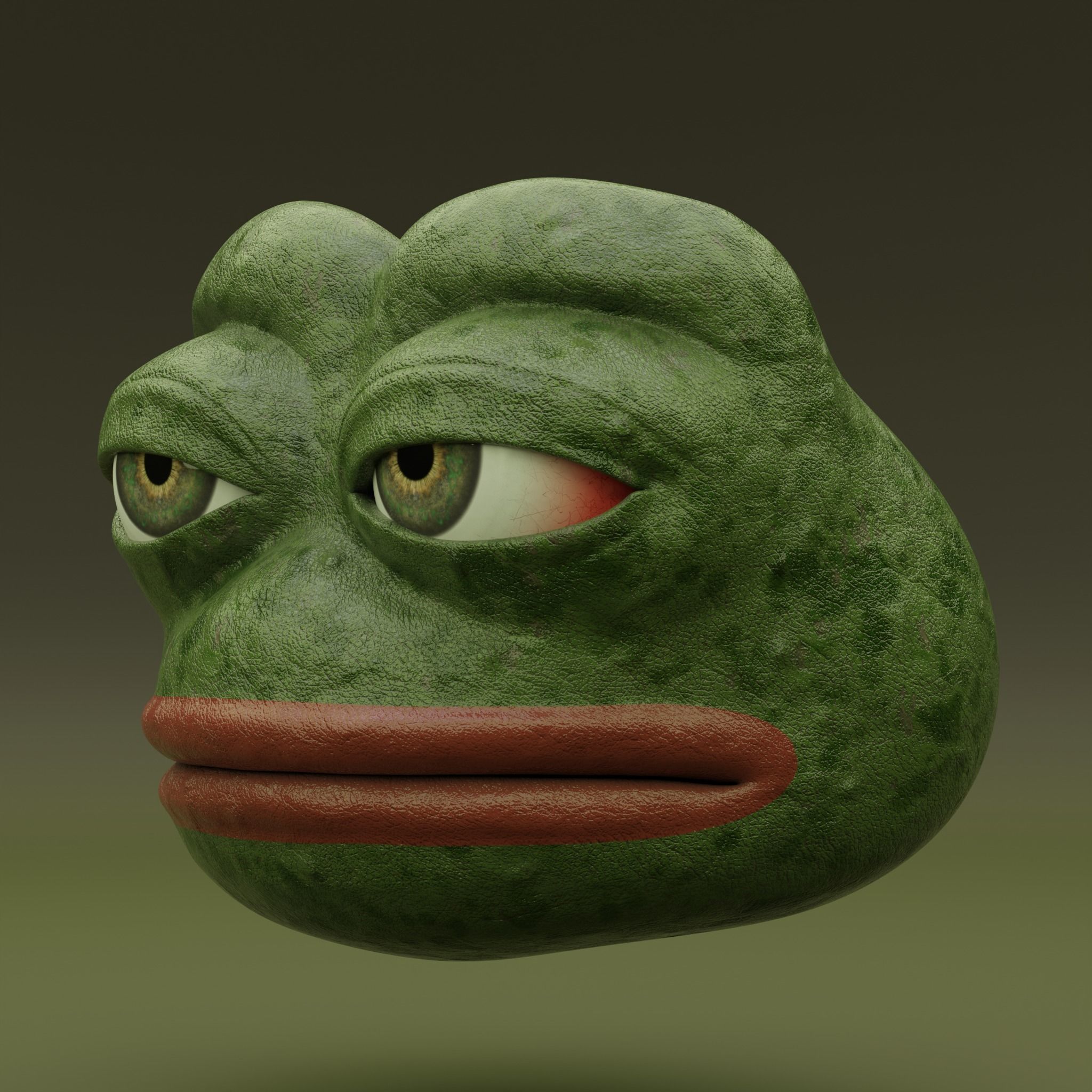 3D model Pepe the Frog Realistic and Cell Shaded - Eye Rig and Shape ...