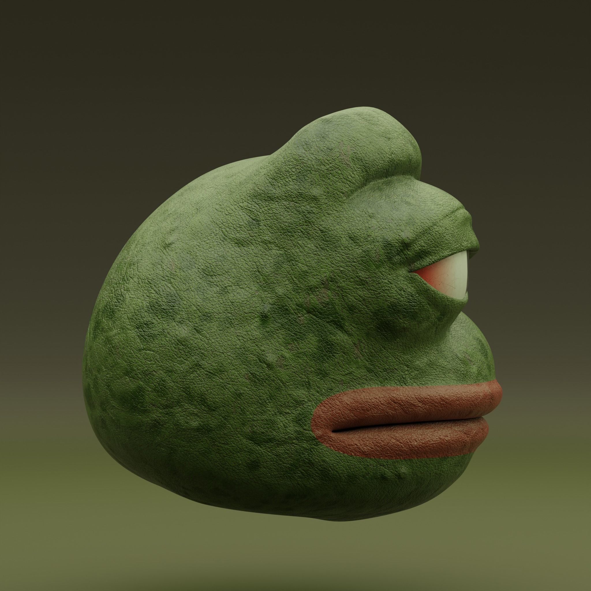 3D model Pepe the Frog Realistic and Cell Shaded - Eye Rig and Shape ...
