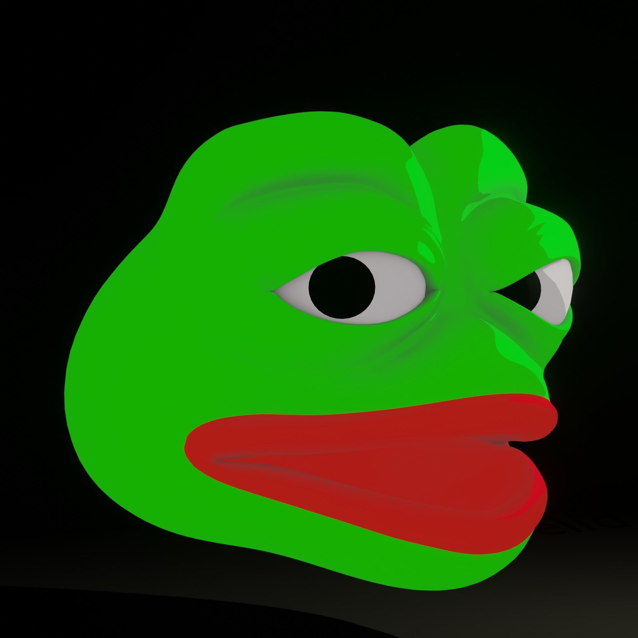 3D model Pepe the Frog Realistic and Cell Shaded - Eye Rig and Shape ...