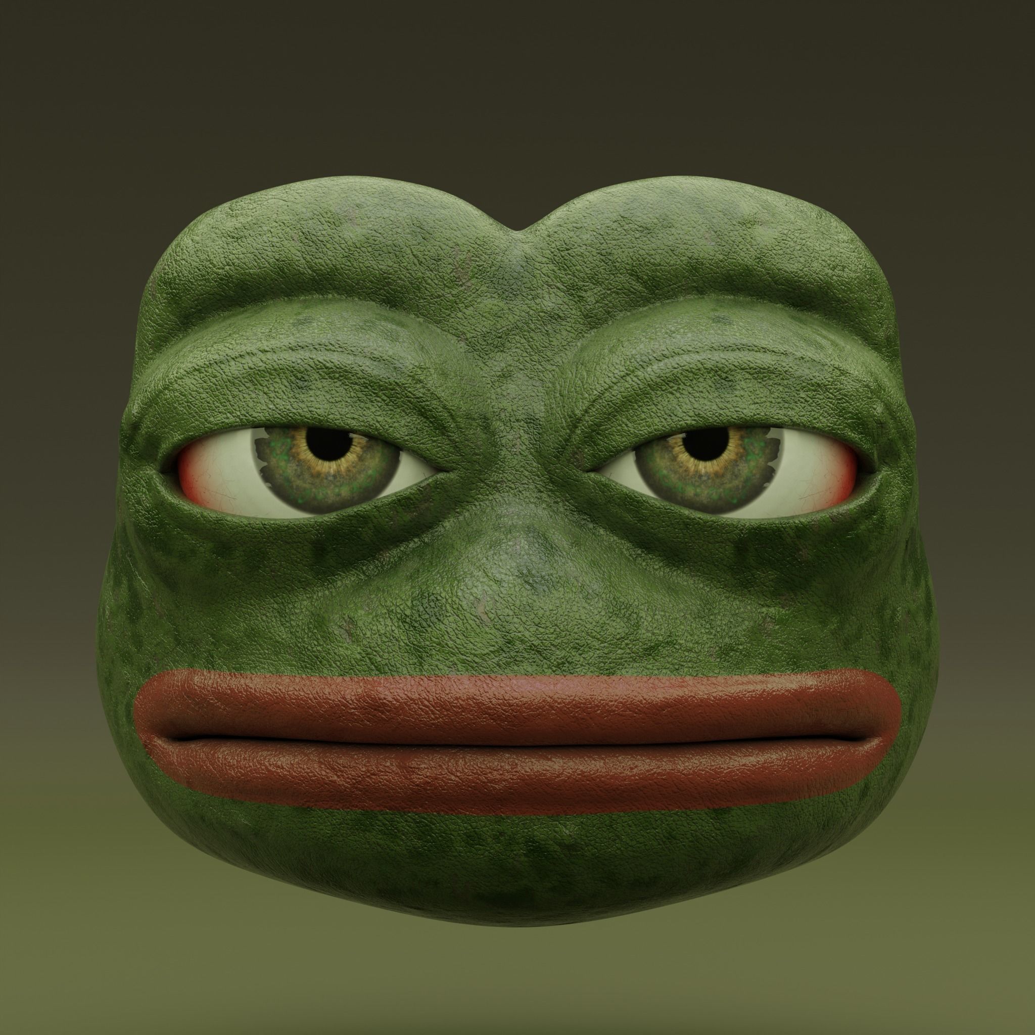 3D model Pepe the Frog Realistic and Cell Shaded - Eye Rig and Shape ...