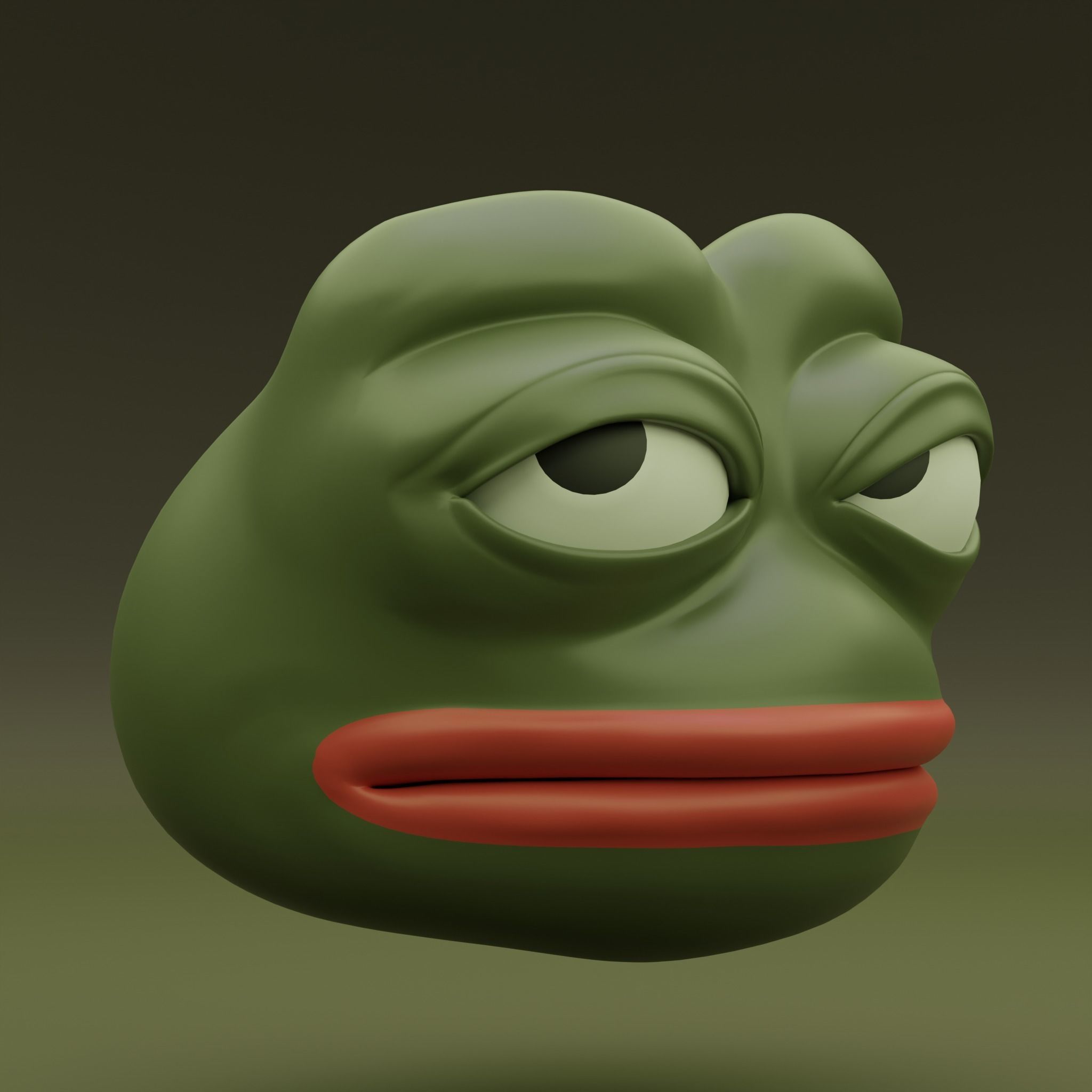 3D model Pepe the Frog Realistic and Cell Shaded - Eye Rig and Shape ...