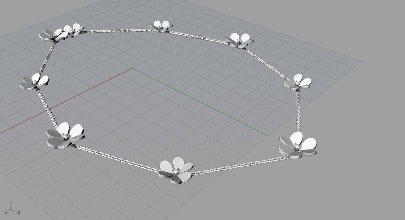 Van Cleef Necklace 3D model 3D printable | CGTrader