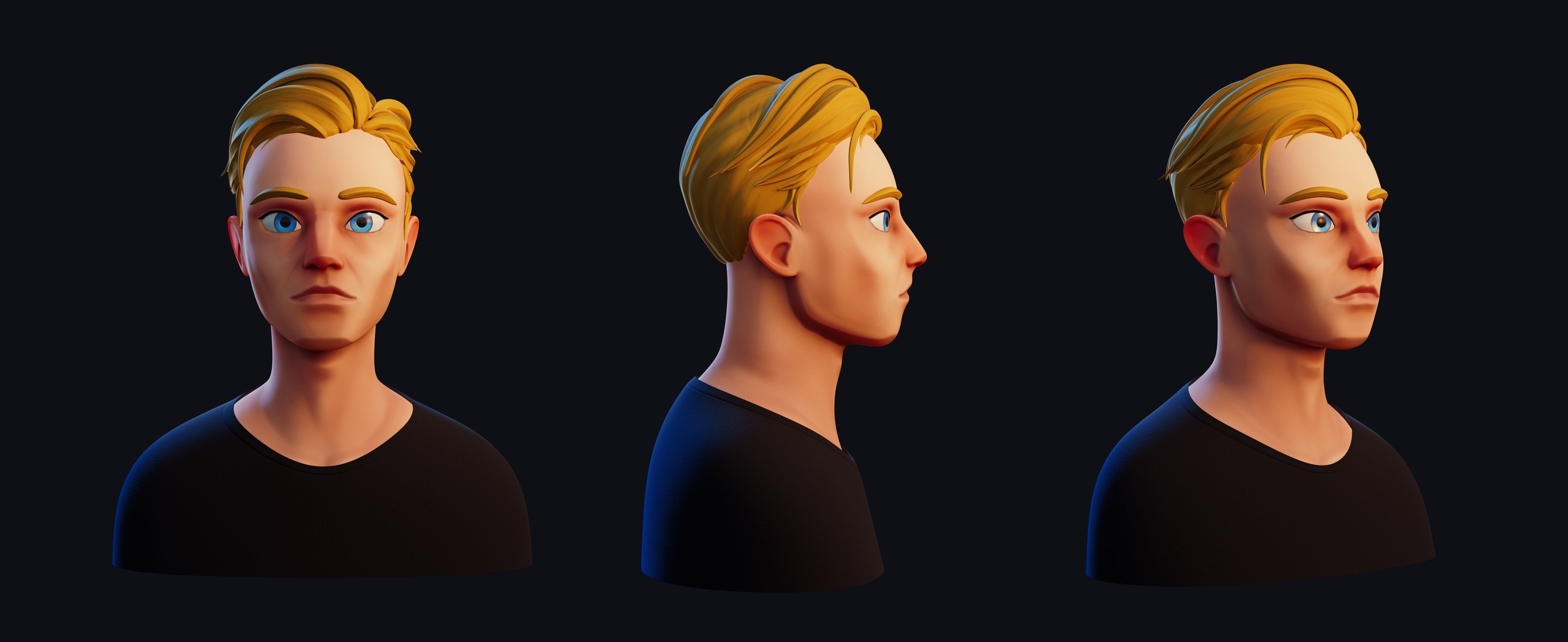 3D model Boy portrait stylized VR / AR / low-poly | CGTrader