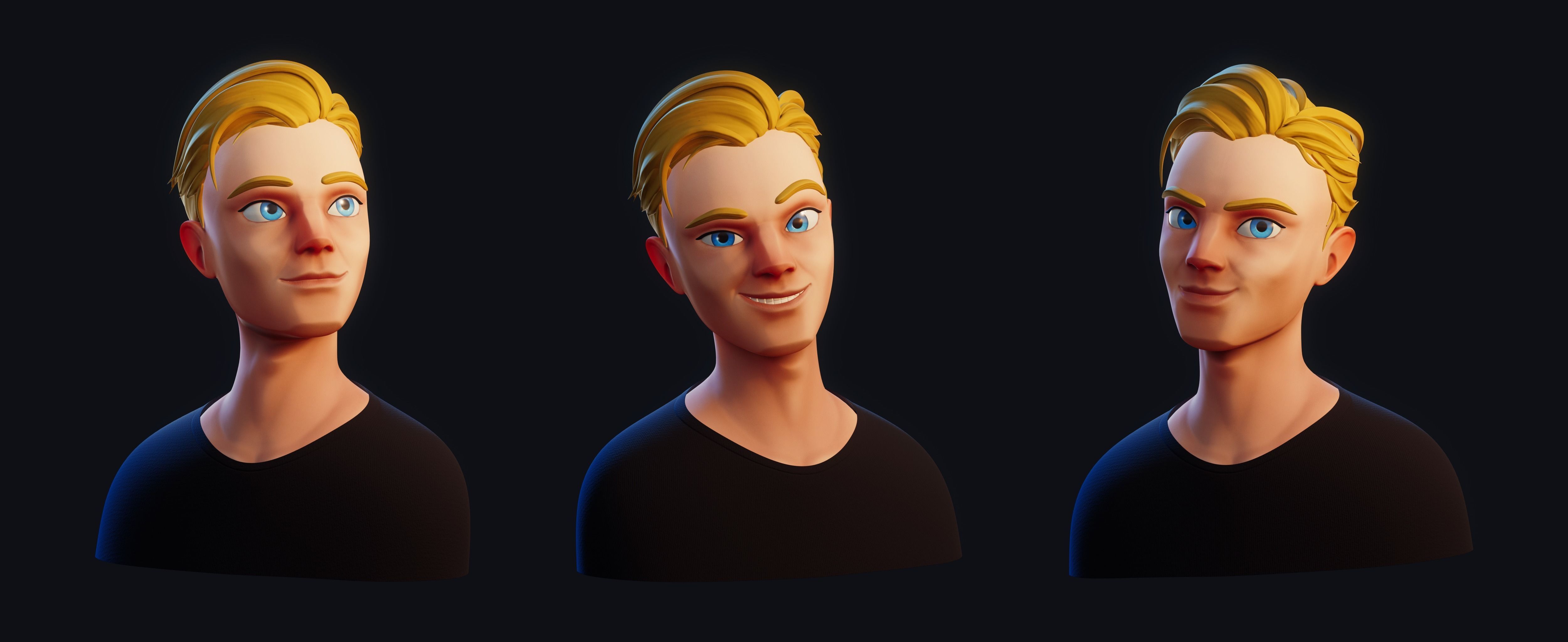 3D model Boy portrait stylized VR / AR / low-poly | CGTrader