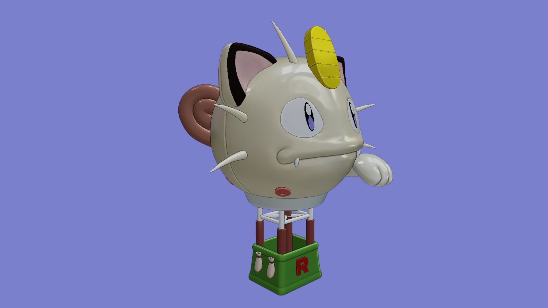MEOWTH BALLOON ROCKET TEAM POKEMON 3D model 3D printable | CGTrader