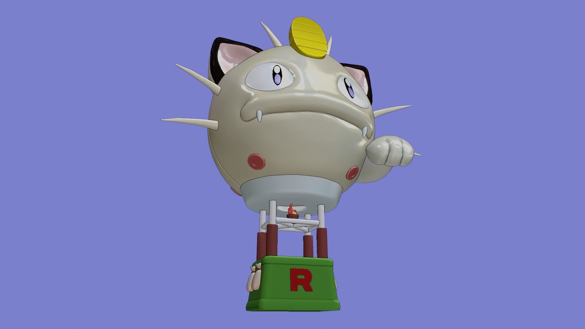 MEOWTH BALLOON ROCKET TEAM POKEMON 3D model 3D printable | CGTrader