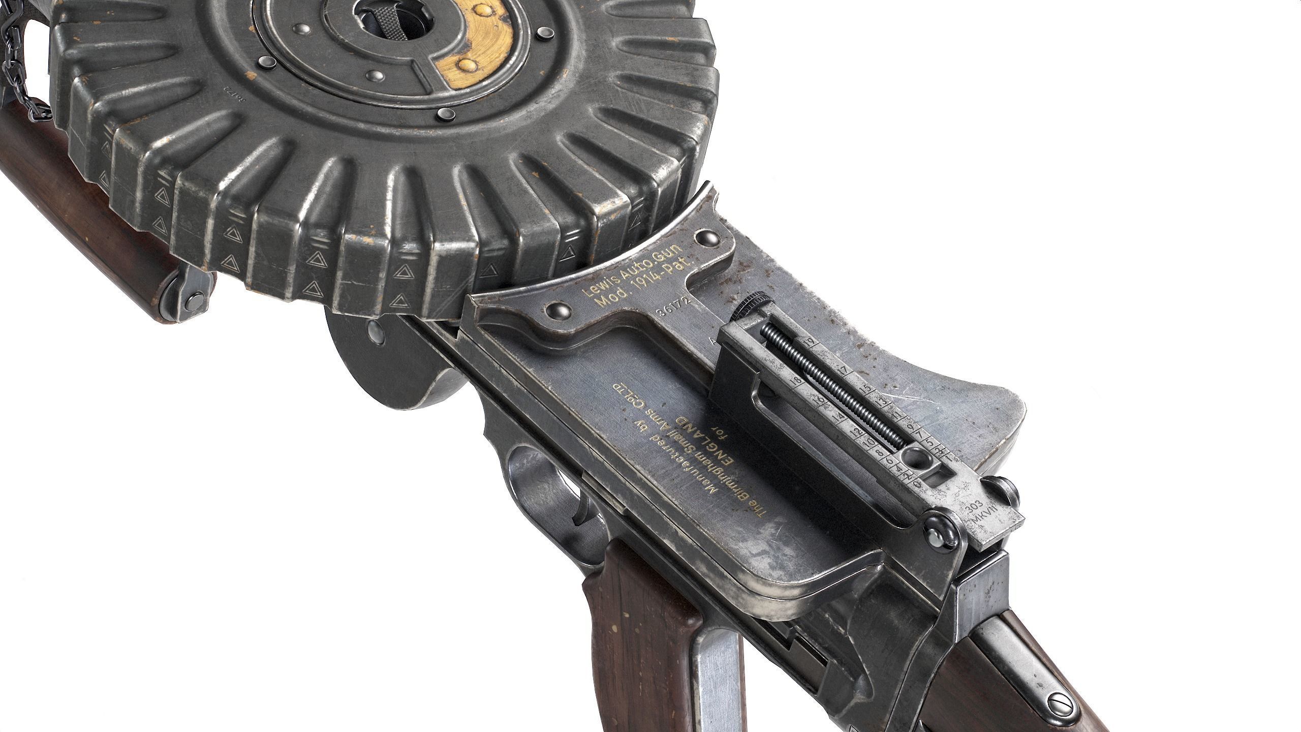 3D model PBR British Lewis Machine Gun VR / AR / low-poly | CGTrader