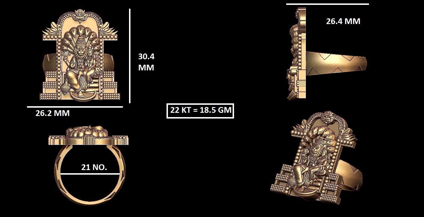 narasimha avatar ring 3d model ready for print 3D model 3D printable ...