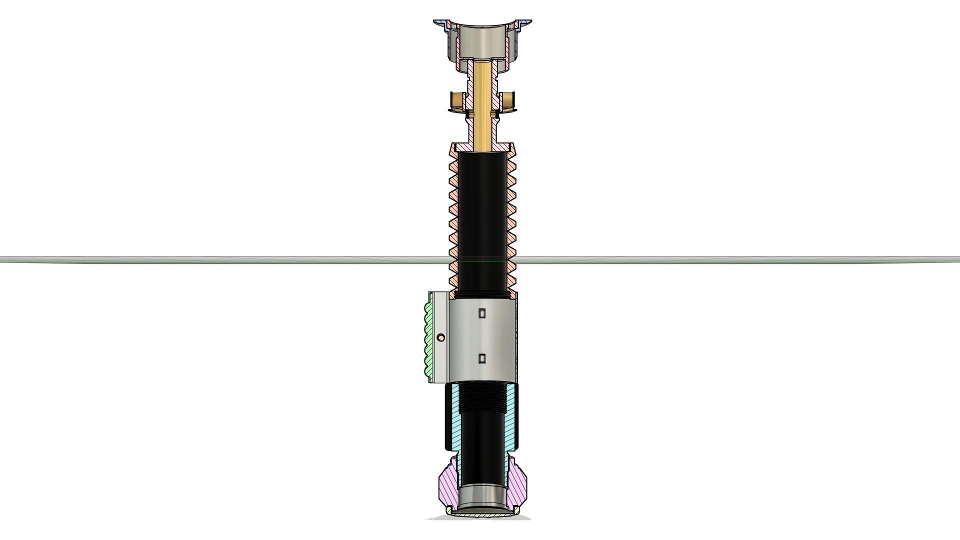 Obi-Wan Kenobi A New Hope Lightsaber CAD 3D model 3D printable | CGTrader