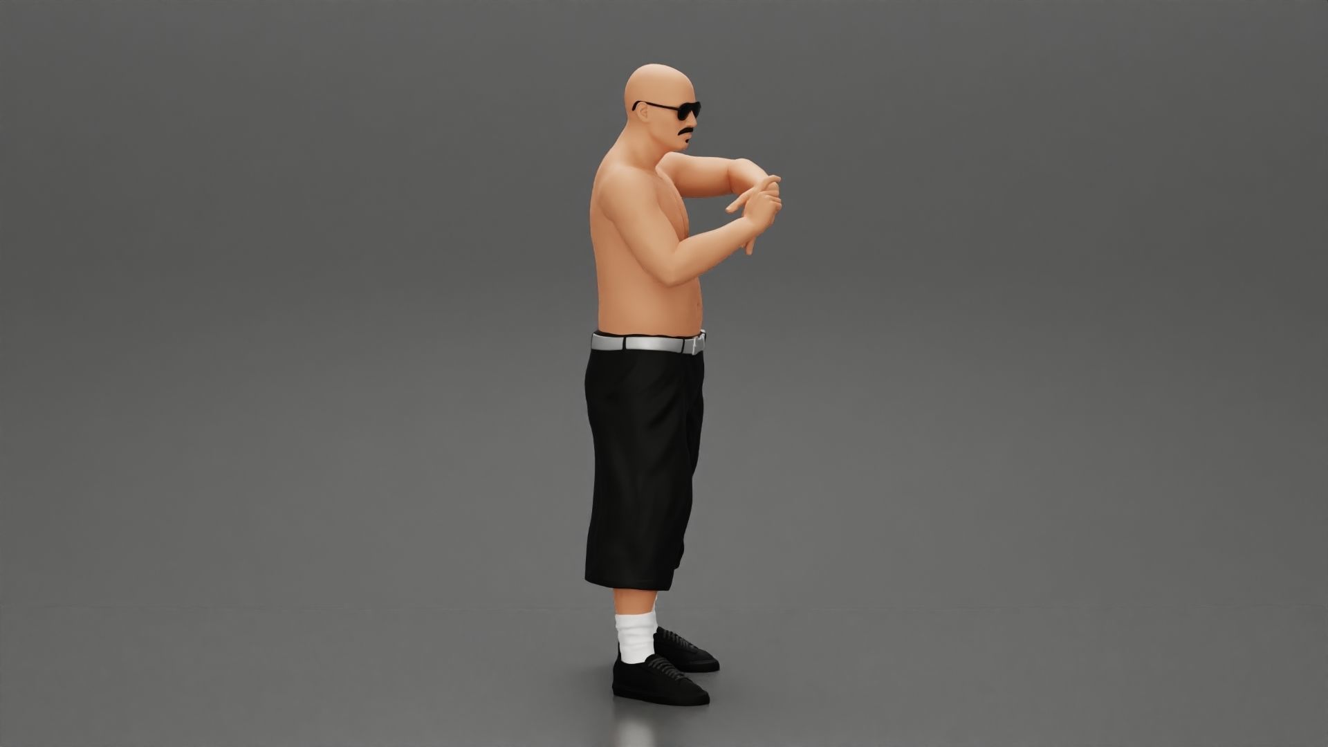 gangster homies standing in cropped trousers with sunglasses 3D model ...