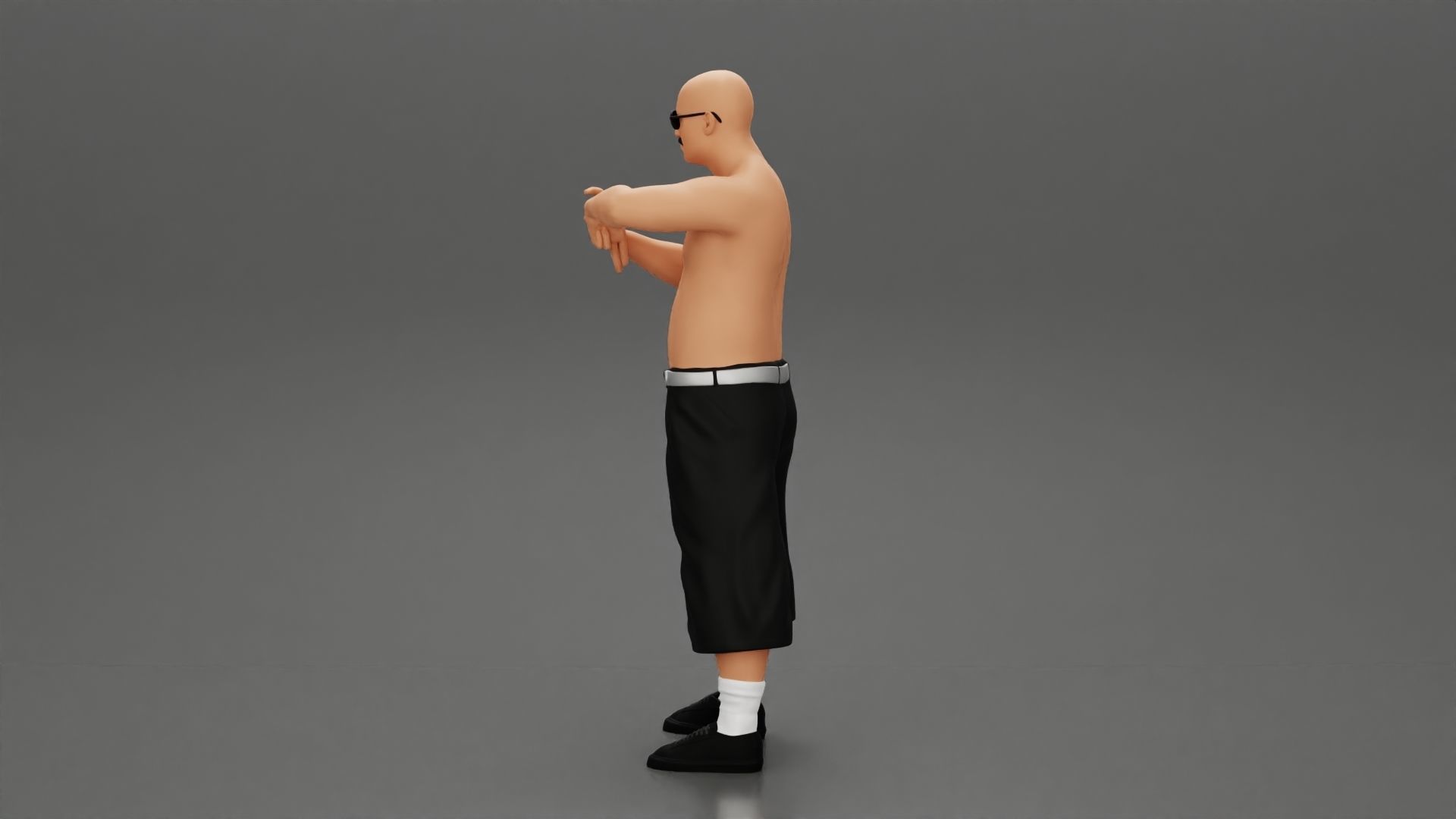 gangster homies standing in cropped trousers with sunglasses 3D model ...